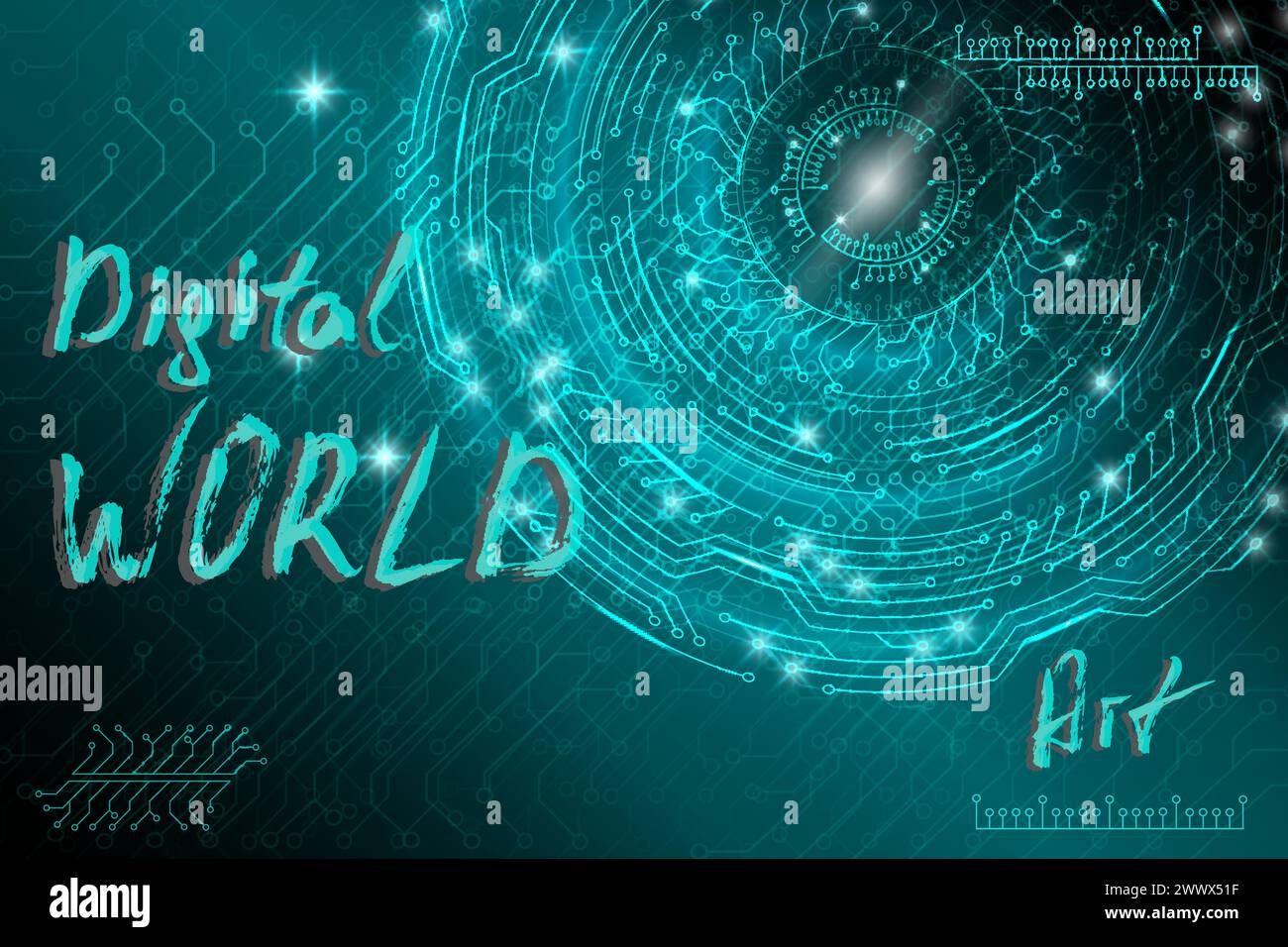 Blue futuristic technological background in cyberpunk style. Digital ...