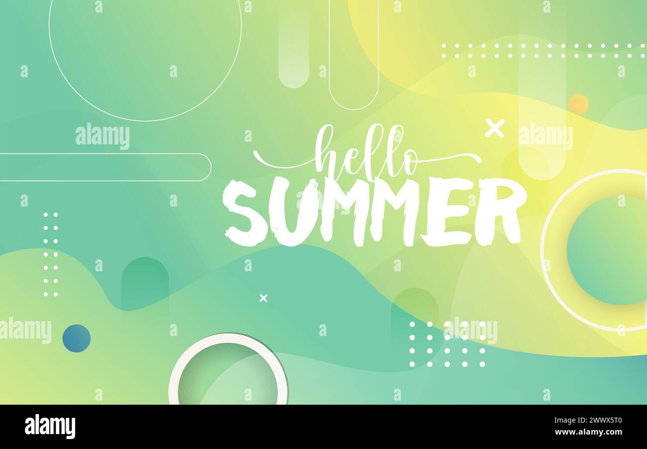 3D Realistic Summer Time Holiday Banner Design with Colorful Beach Elements Background. Vector ...