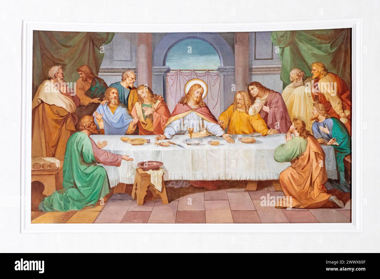 Ceiling Painting, The Last Supper In The Parish Church In Sulzberg ...