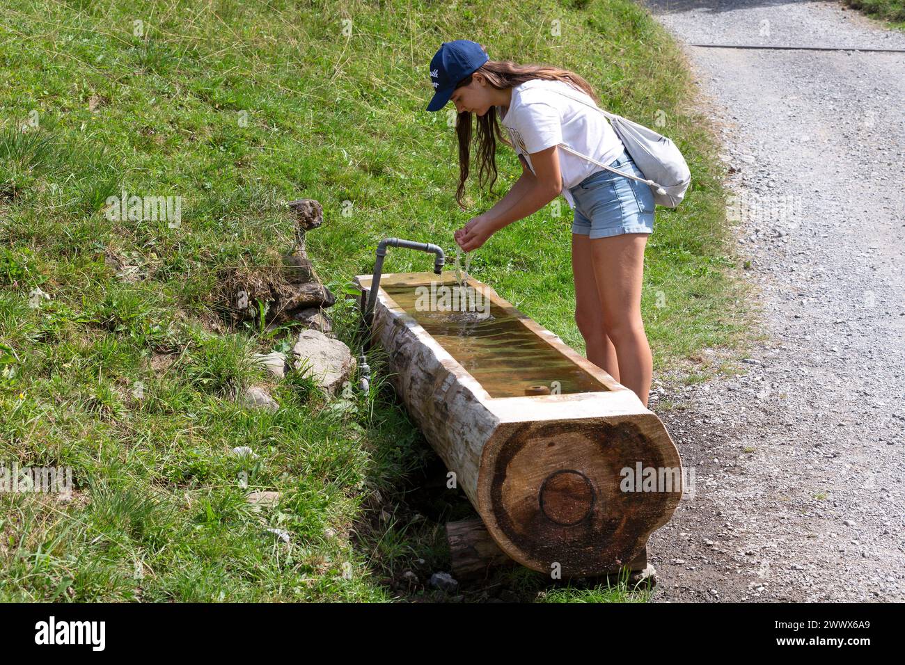 Water Trough, Spring Water Stock Photo - Alamy
