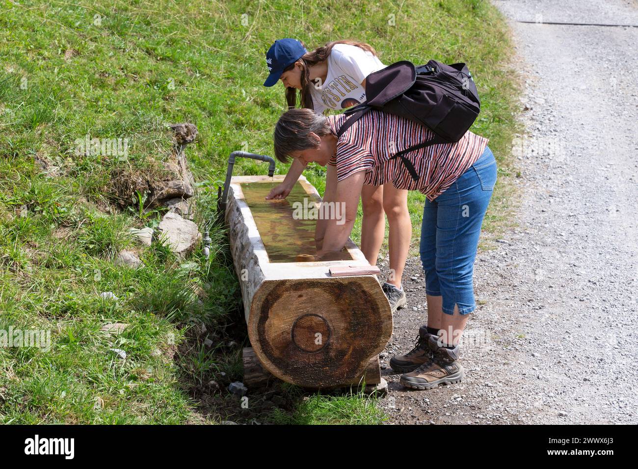 Water Trough, Spring Water Stock Photo - Alamy