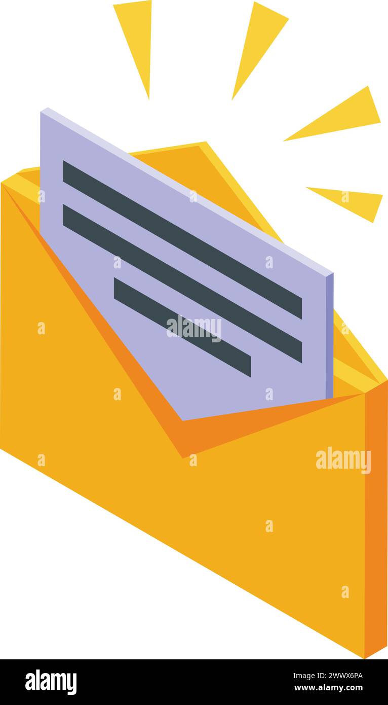 New mail idea icon isometric vector. Mind future brain. Business ...