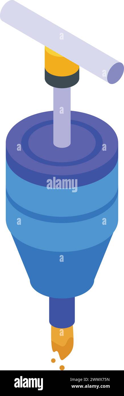 Pig farm feeder pump icon isometric vector. Cute farmer business. Pet ...