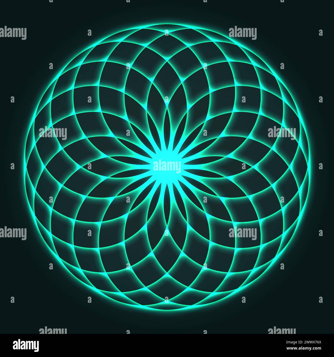 Mandala design. Flower of Life. Sacred Geometry. Pattern of rotating ...