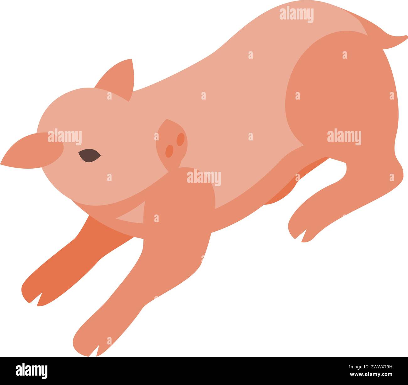 Small pig icon isometric vector. Farmer animals. Cute country farmer ...