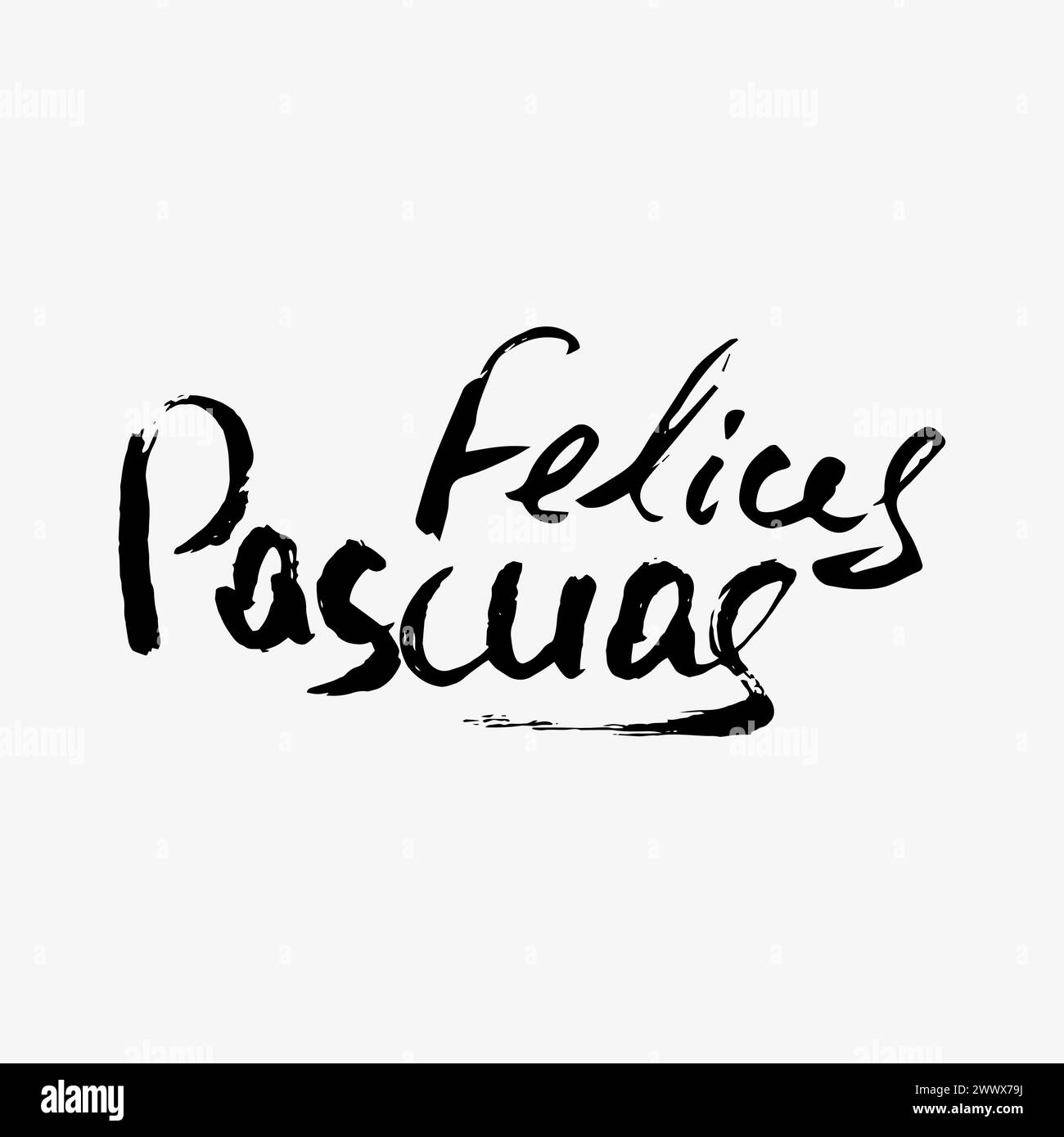 Happy Easter in Spanish. Modern calligraphy greeting card. Handwritten ...