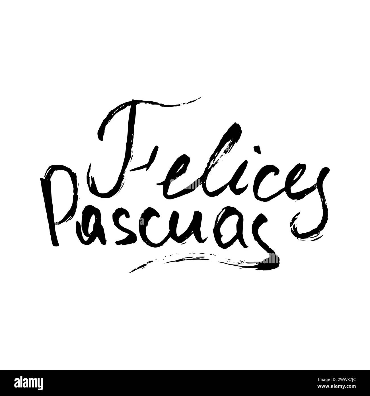 Happy Easter in Spanish. Modern calligraphy greeting card. Handwritten ...