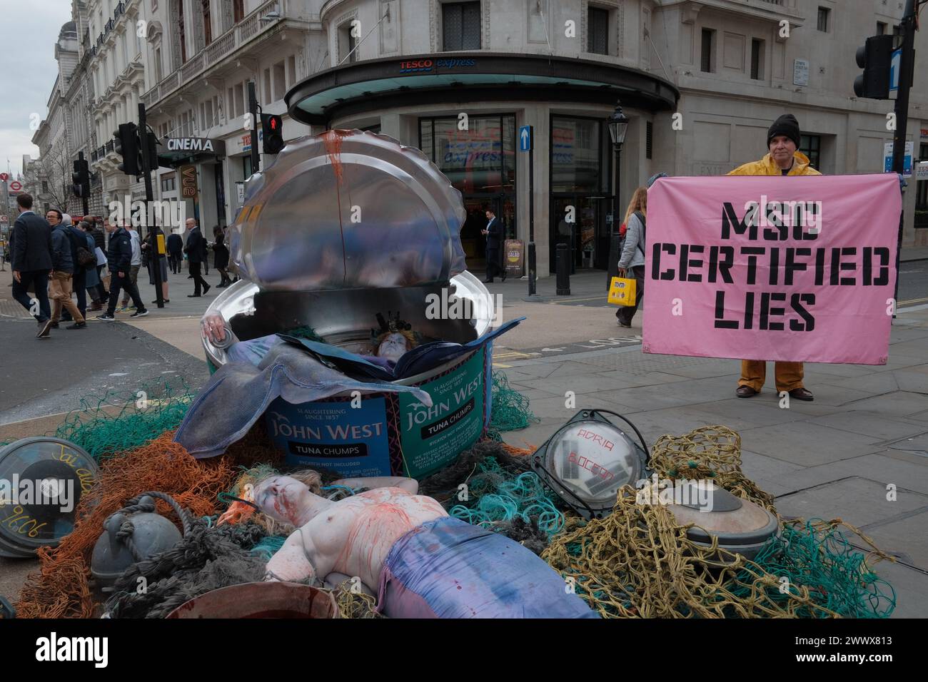 Ocean Rebellion, an environmental activist group, is staging a protest ...