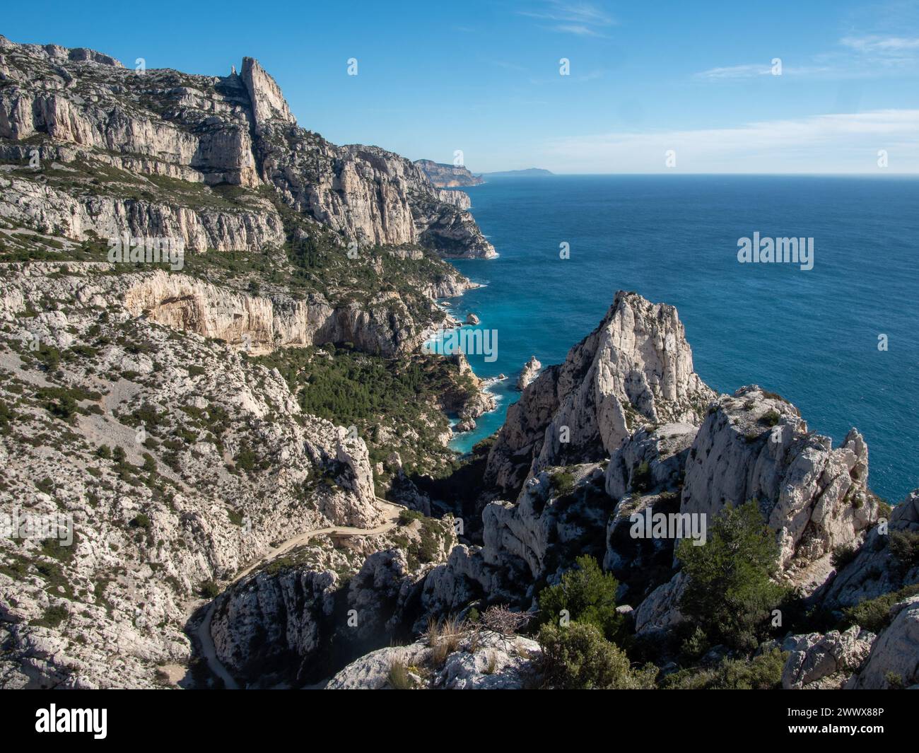 The Calanques National Park, near Marseille in the south of France ...