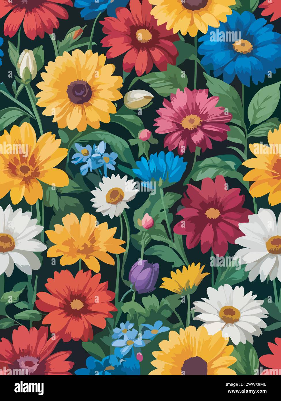 Seamless floral pattern: A Vivid Spring Floral Stock Vector Image & Art ...