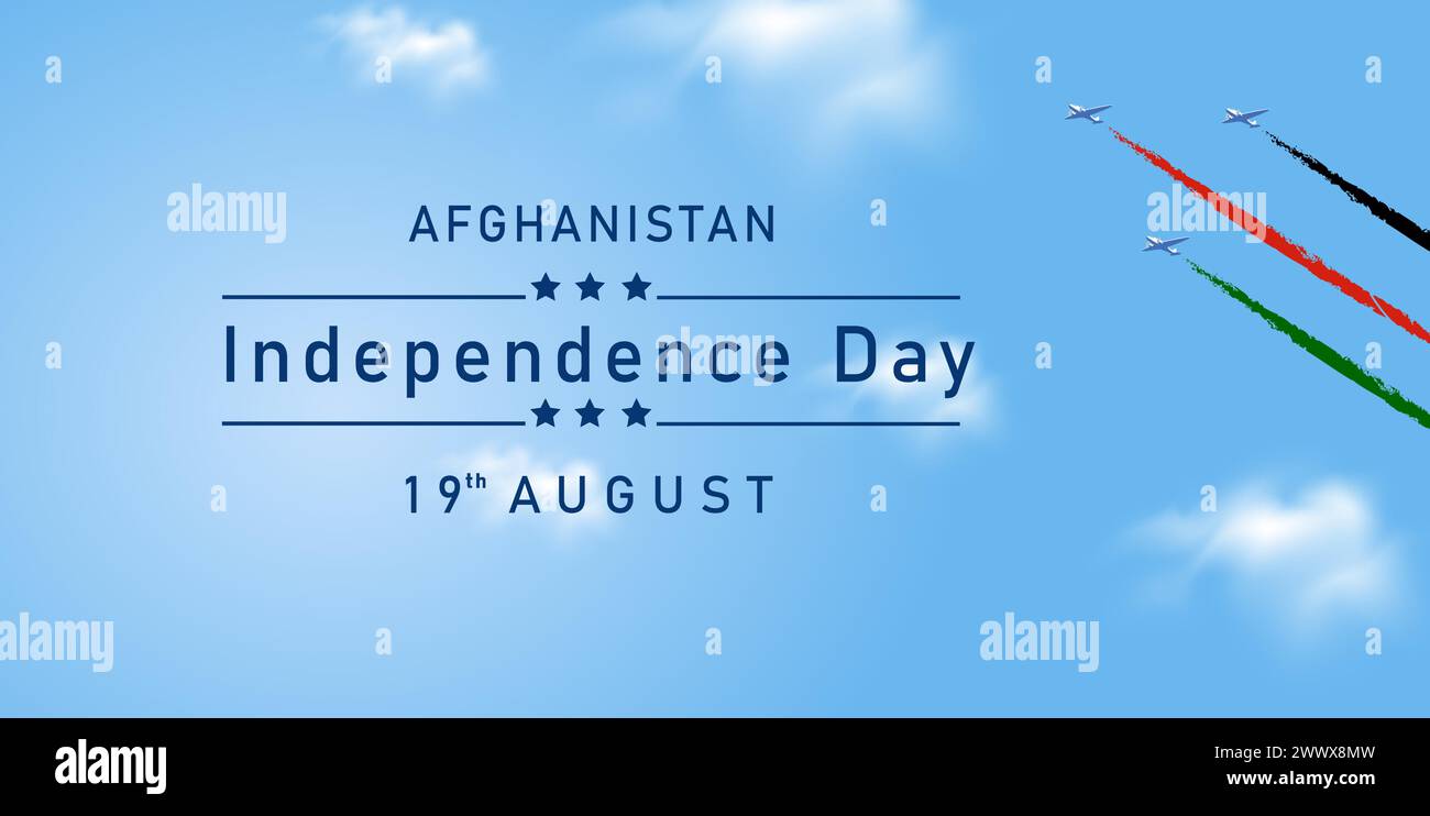 Happy Independence Day of Afghanistan Vector Illustration with Flag ...