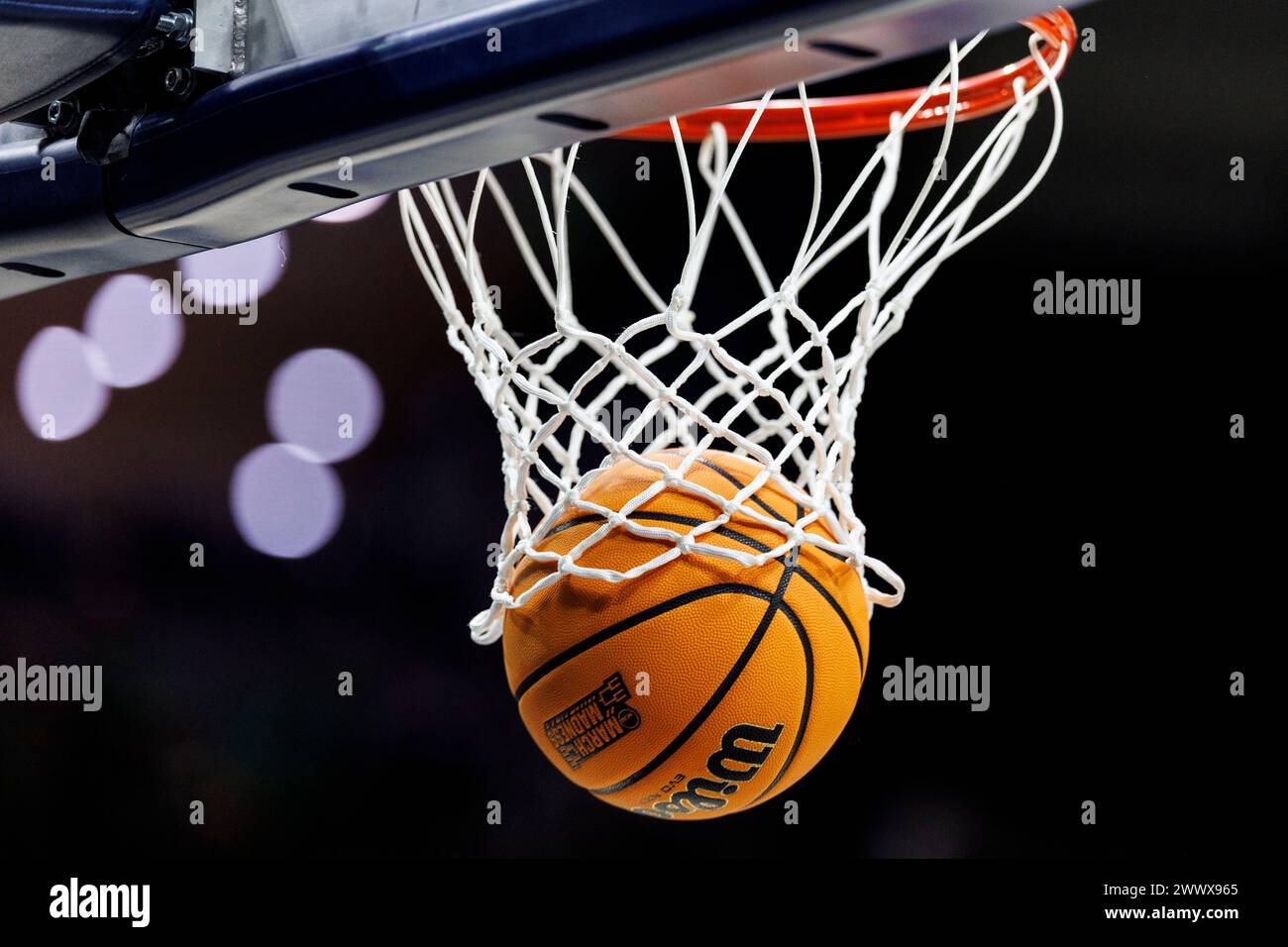 March 25, 2024: A general view of basketball with March Madness logo in ...