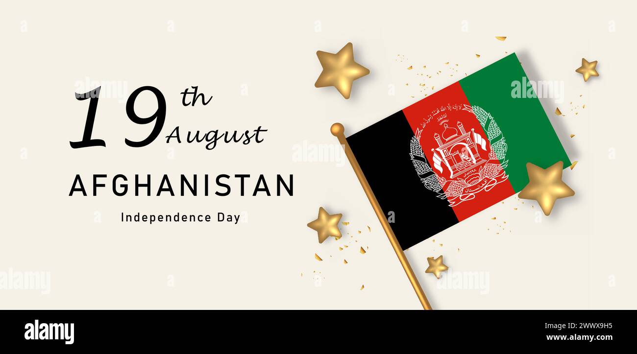 Happy Independence Day of Afghanistan Vector Illustration with Flag ...