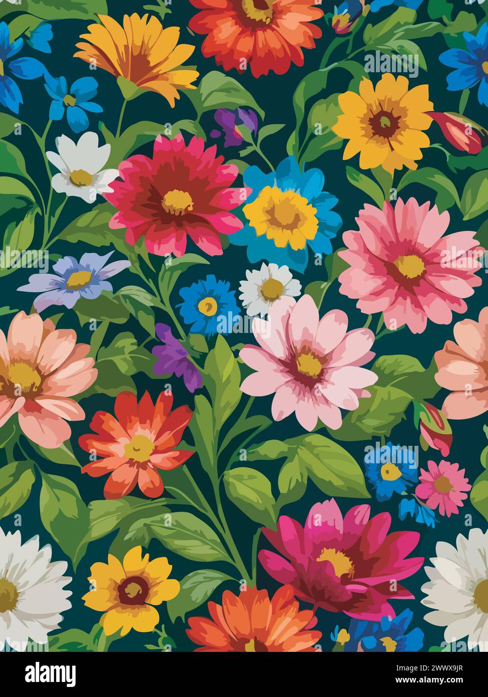 Seamless floral pattern: A Vivid Spring Floral Stock Vector Image & Art ...