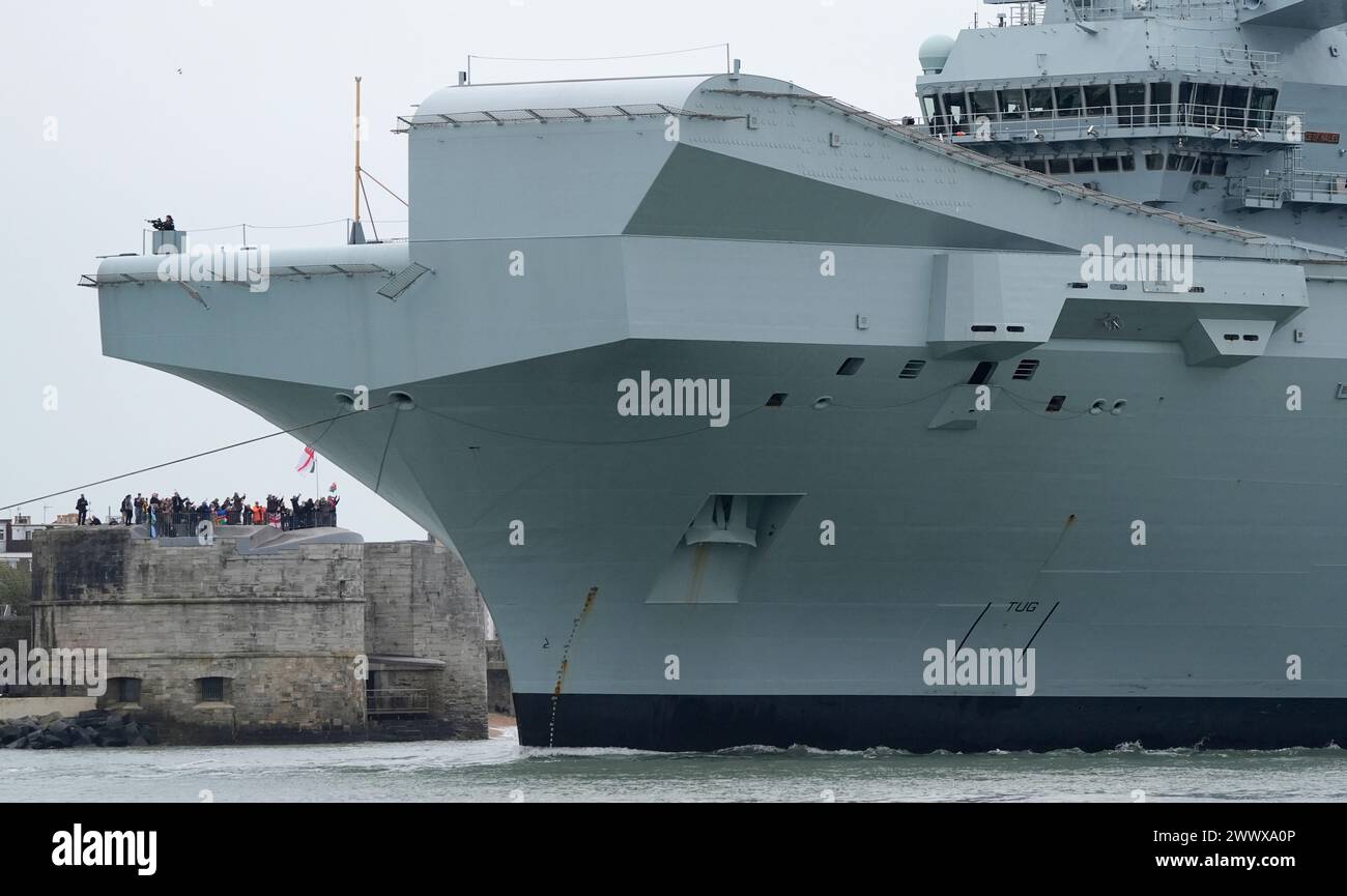 Royal Navy aircraft carrier HMS Prince of Wales returns to her home ...