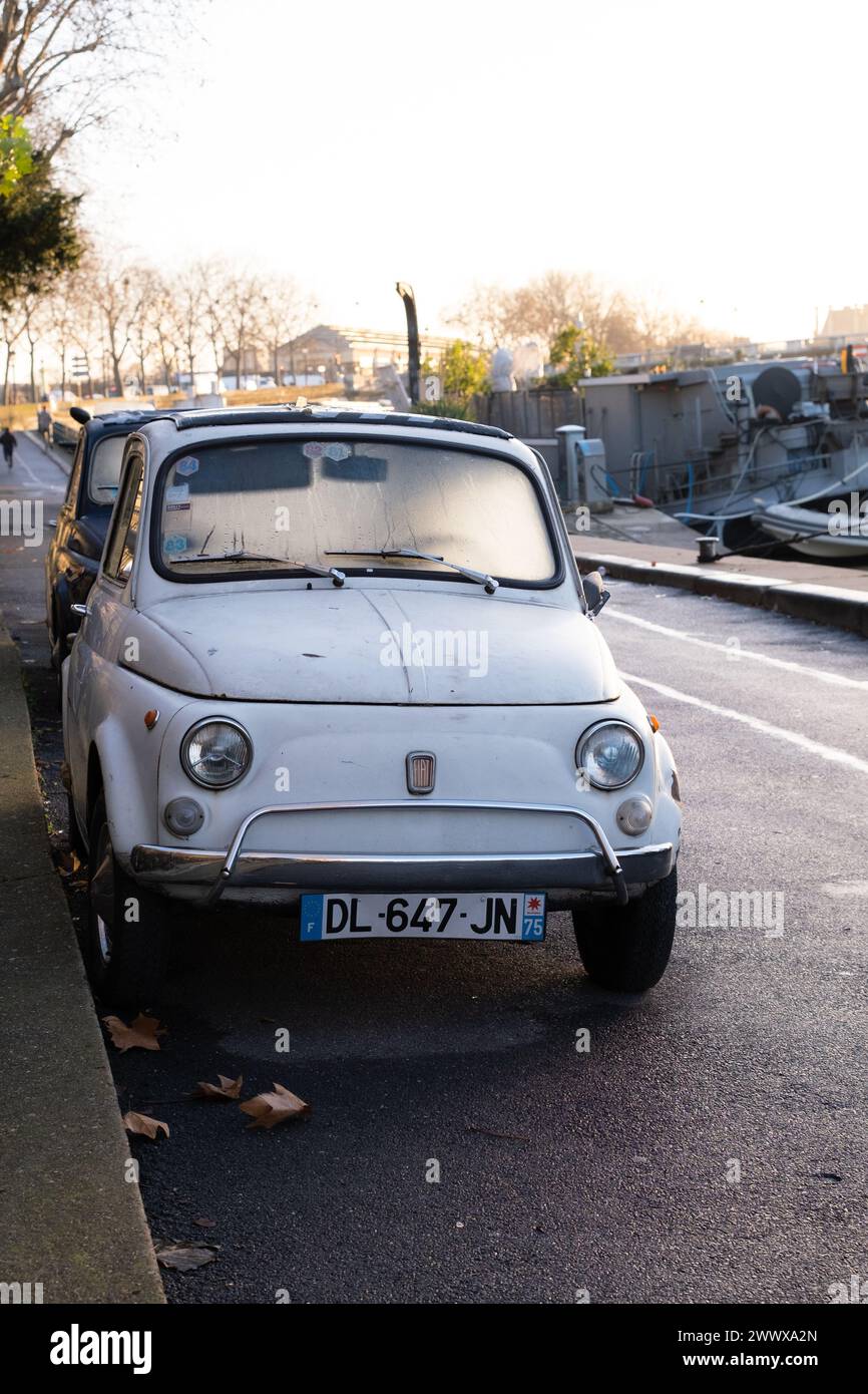 An old Fiat 600 car parked on a roadside in Paris Stock Photo - Alamy