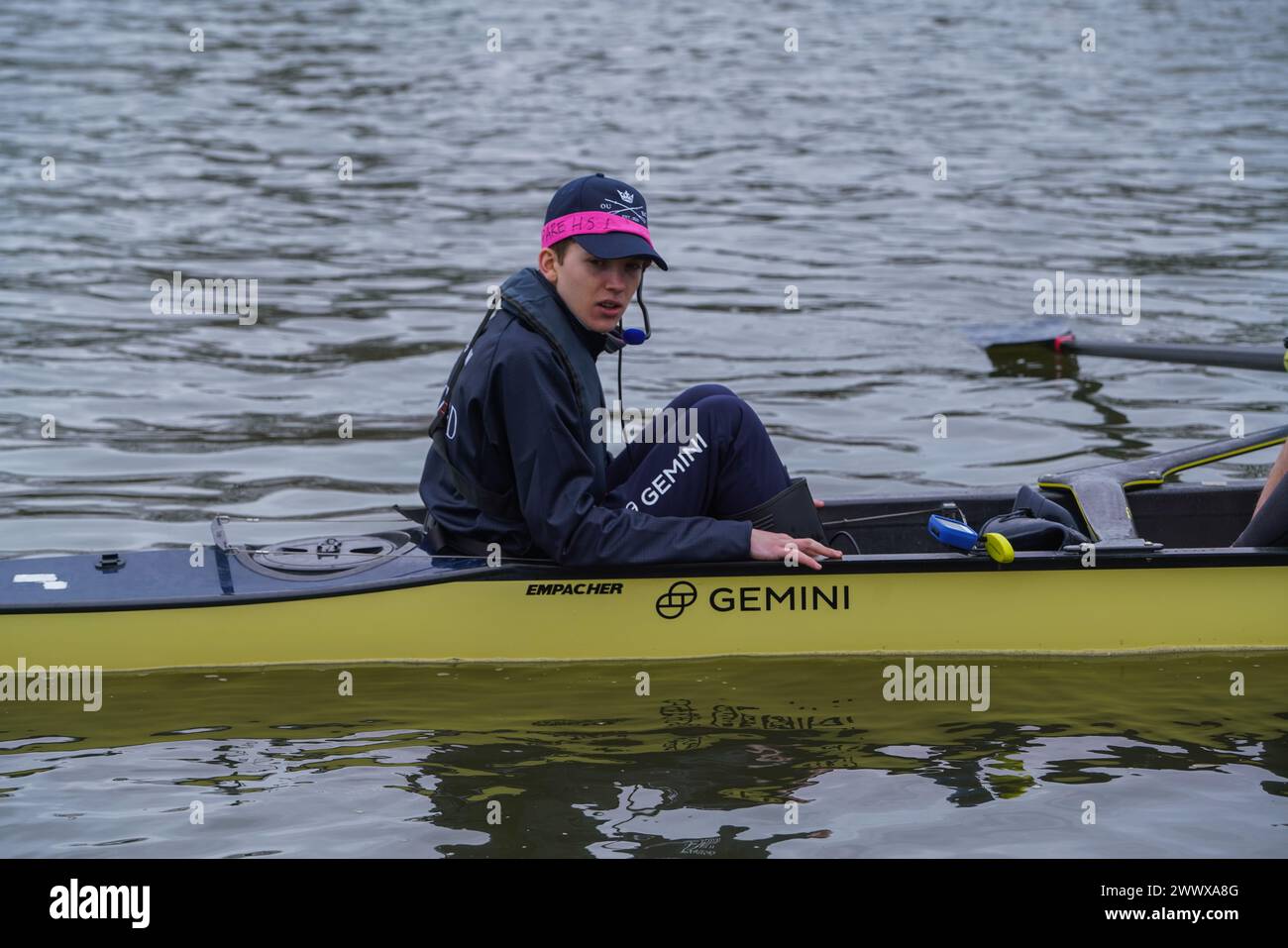London, UK 26 March March 2024 A coxswain member of Oxford University ...