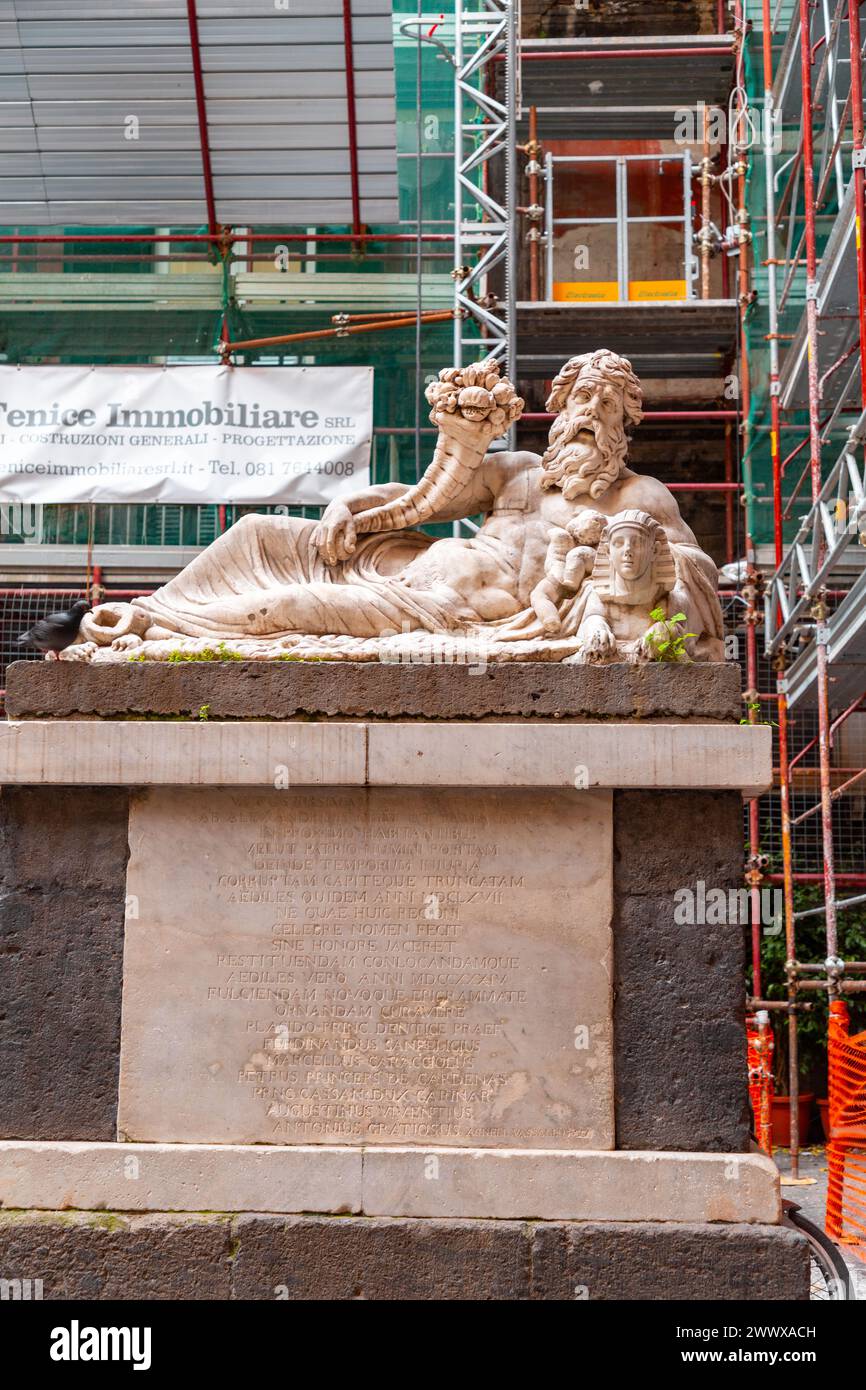 Naples, Italy - April 9, 2022: The Statue of the Nile God, an Ancient ...