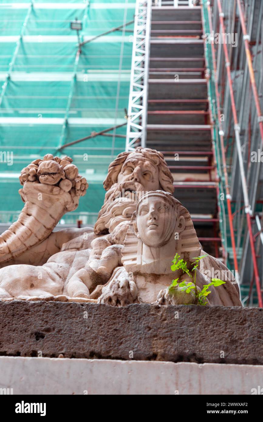 Naples, Italy - April 9, 2022: The Statue of the Nile God, an Ancient ...