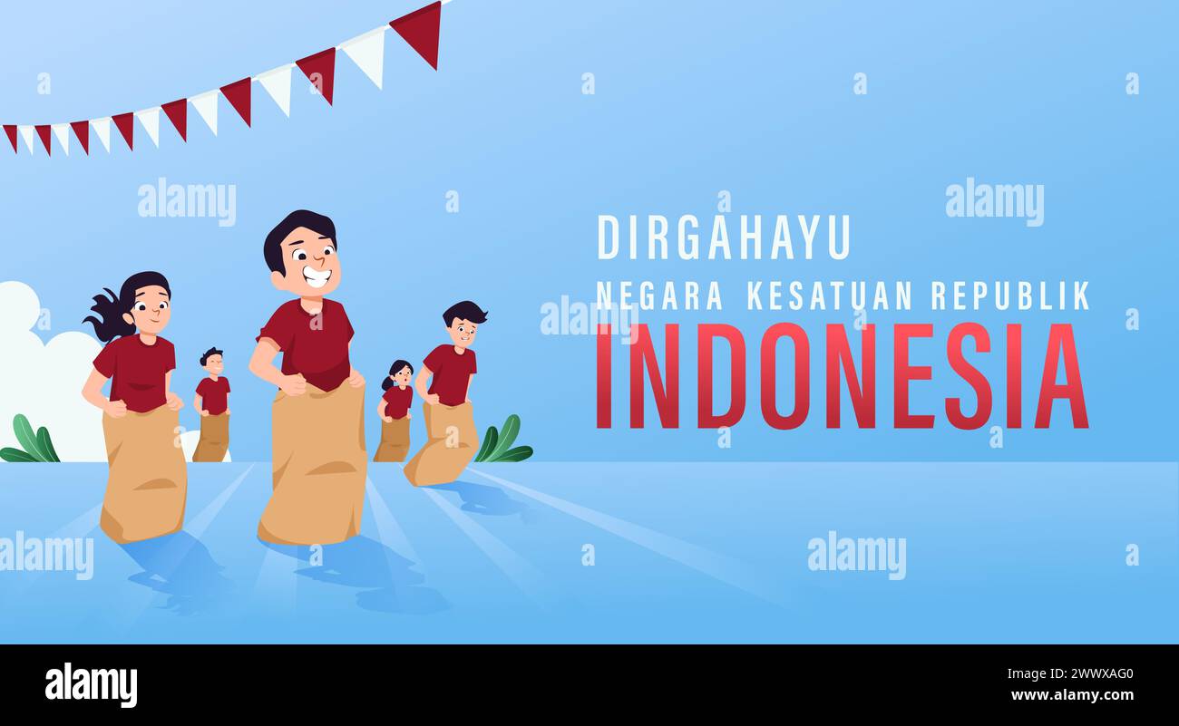 Translation : Happy Independence Day of Indonesia Vector Illustration ...