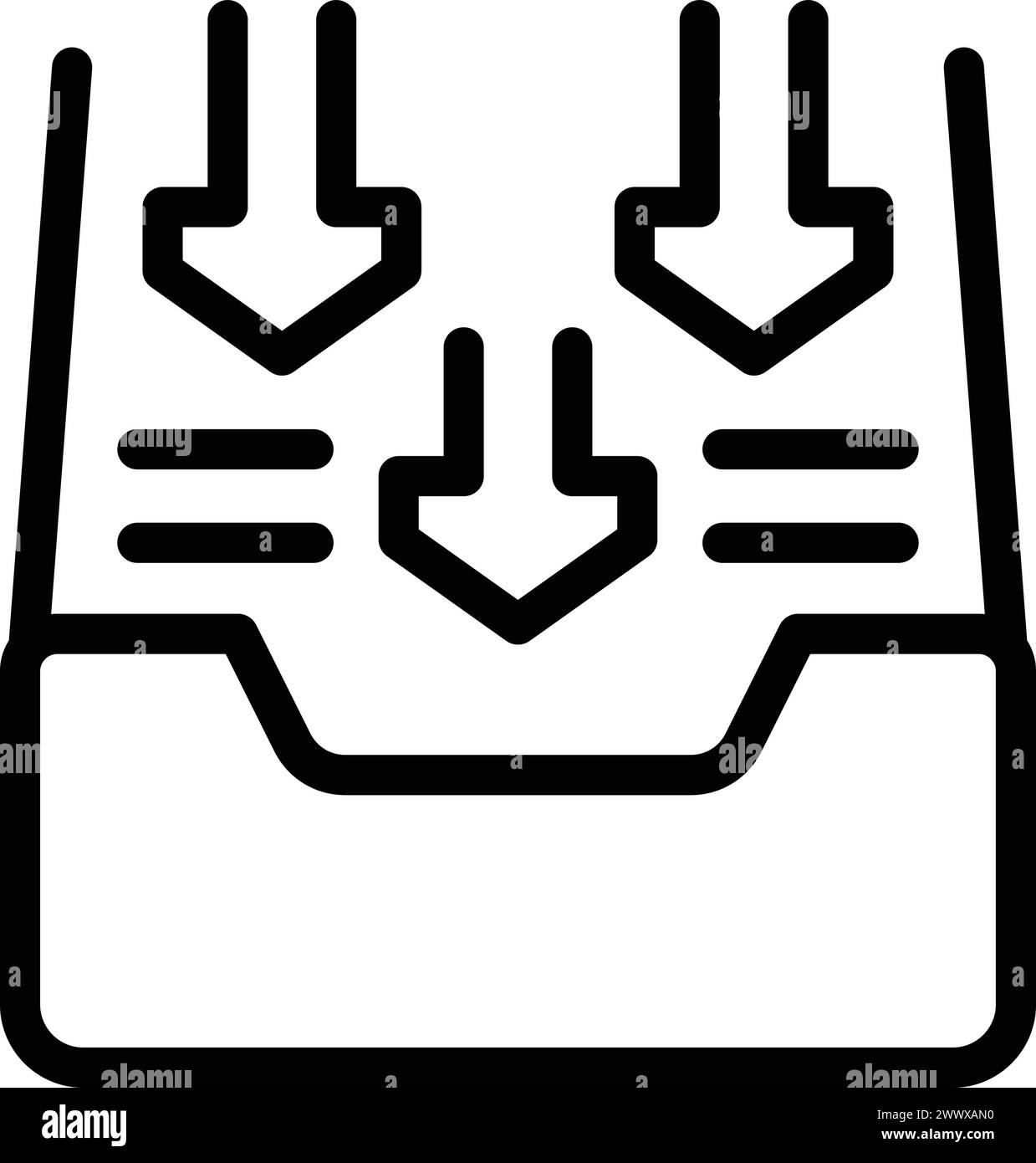 Paper compartment icon outline vector. Stationery document tray ...