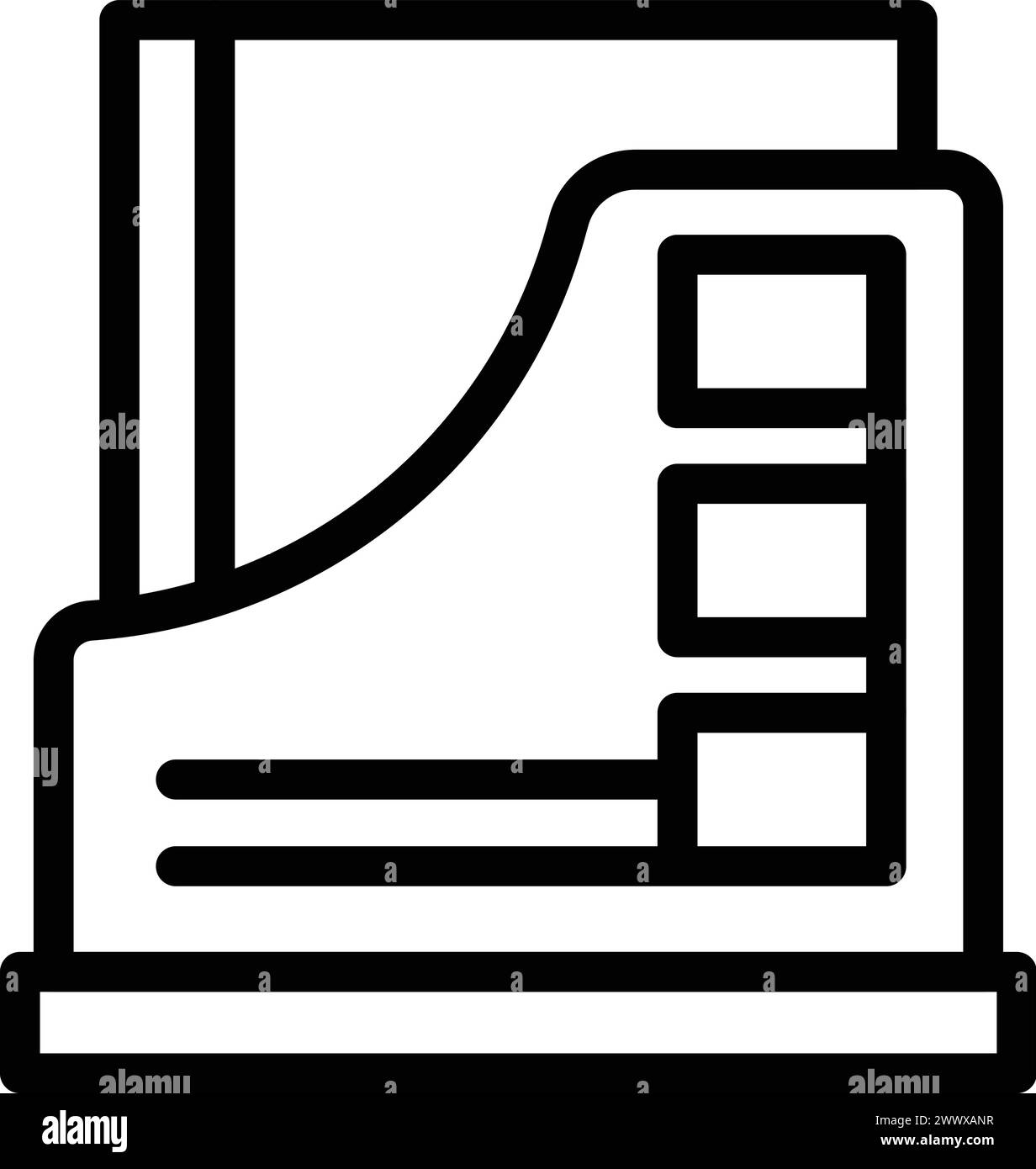 Metal file tray icon outline vector. Business equipment. Desk paper container Stock Vector Image ...