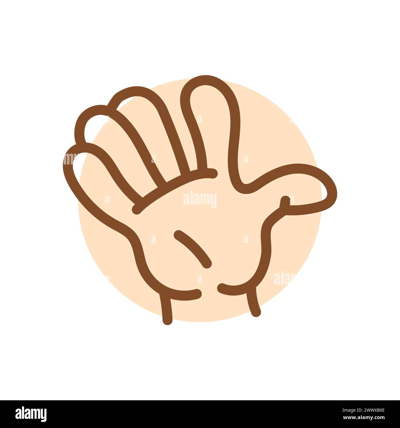 Cartoon gesture line icons set. Character hand. Vector isolated element. Editable stroke Stock ...