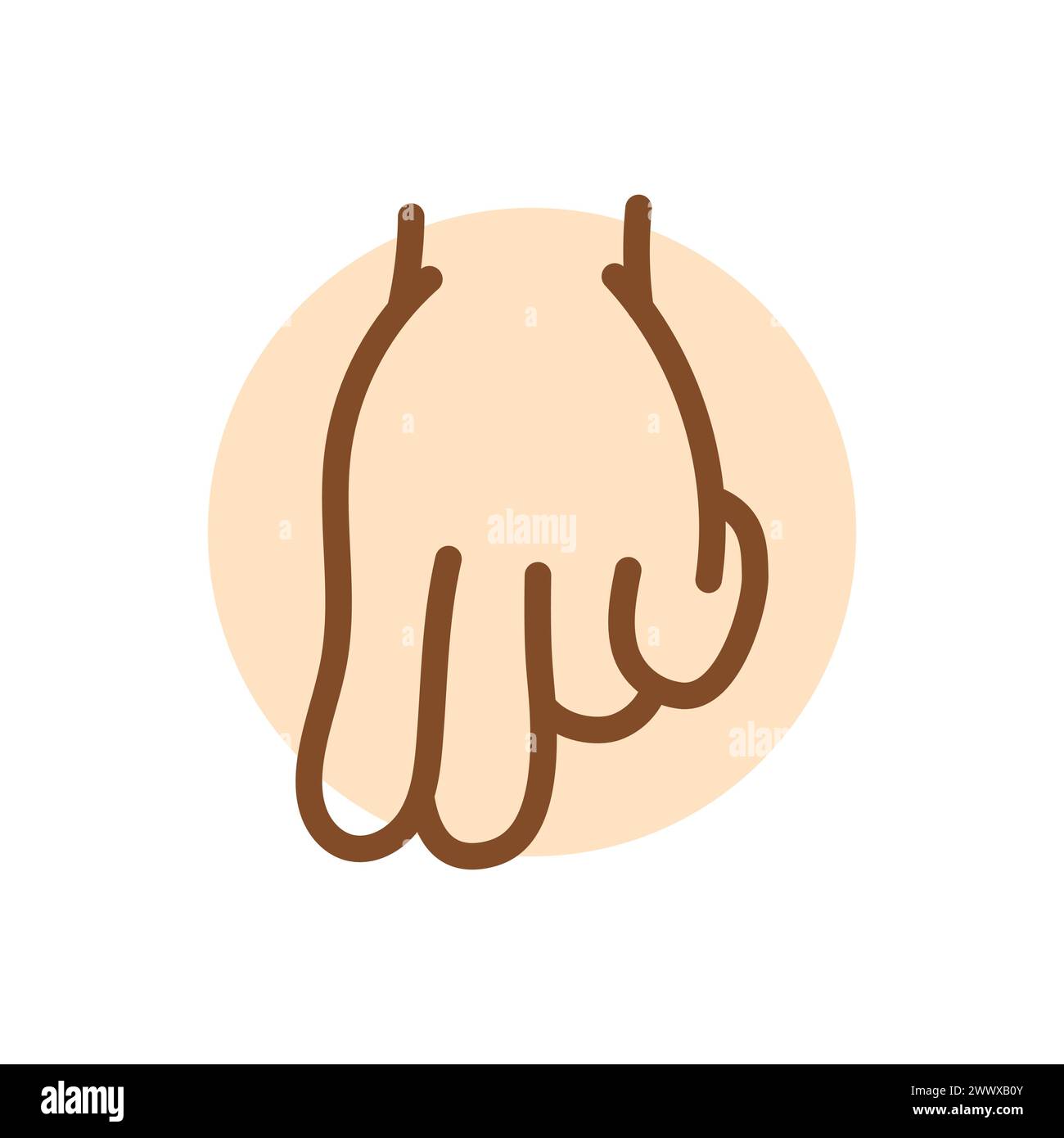 Cartoon gesture line icons set. Character hand. Vector isolated element. Editable stroke Stock ...