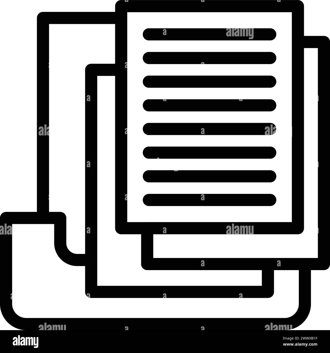Document holder icon outline vector. Office paper tray. Workstation table supply Stock Vector ...