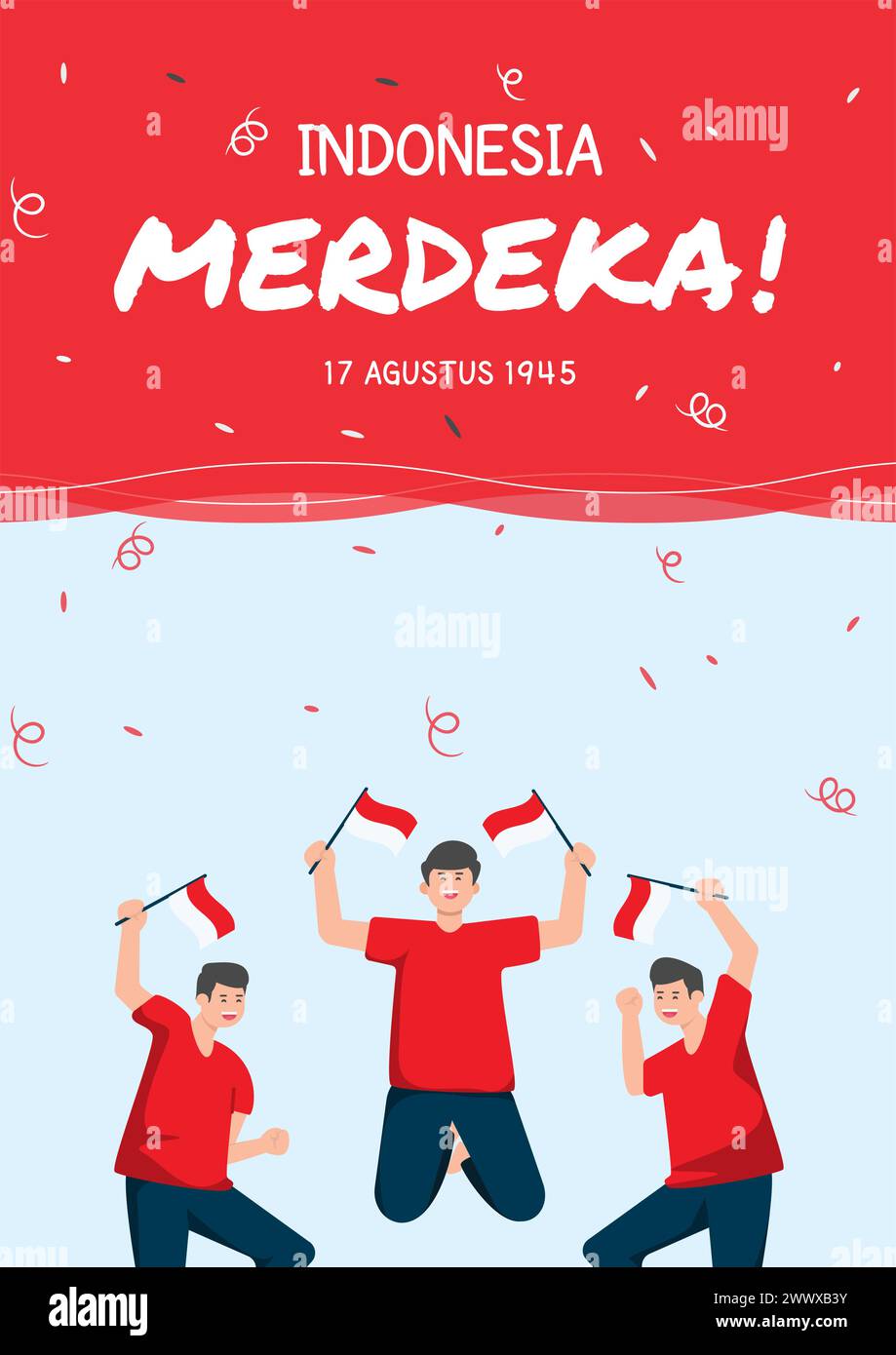 Translation : Happy Independence Day of Indonesia Vector Illustration ...