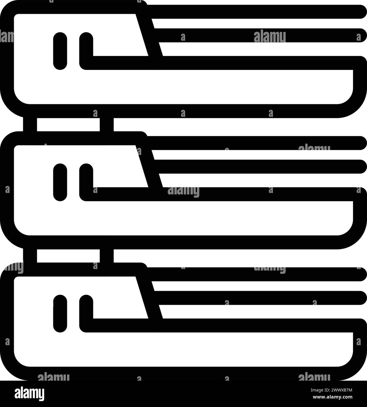 Stackable file holder icon outline vector. Desktop accessory. Office ...