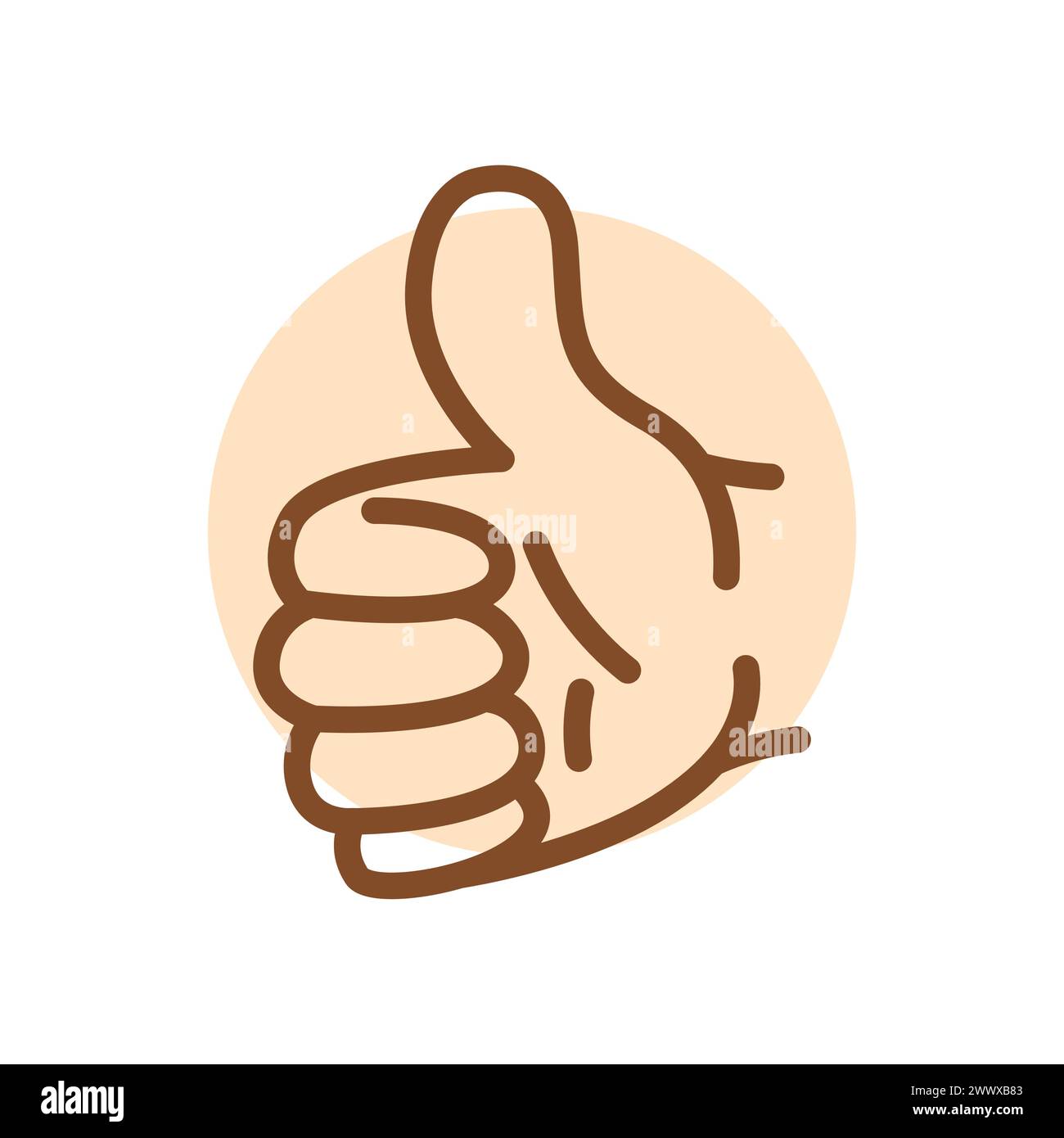 Cartoon gesture line icons set. Character hand. Vector isolated element. Editable stroke Stock ...