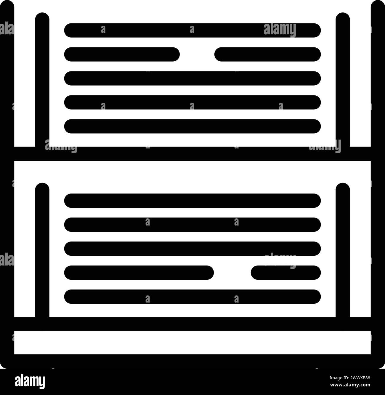 Document tray icon outline vector. Administrative supply. Paperwork ...