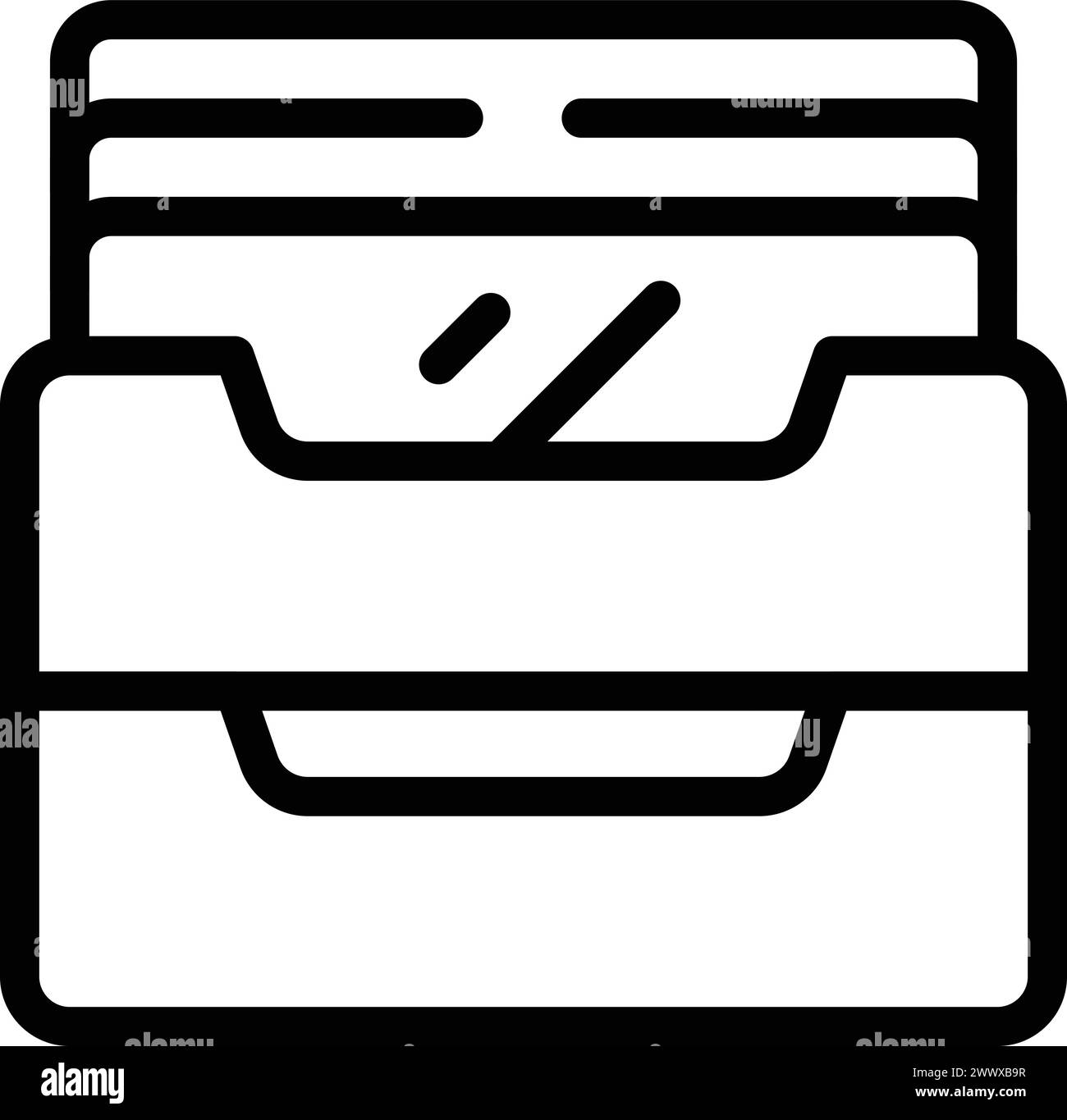 Paper organizer icon outline vector. Stationary paper tray. Desk ...