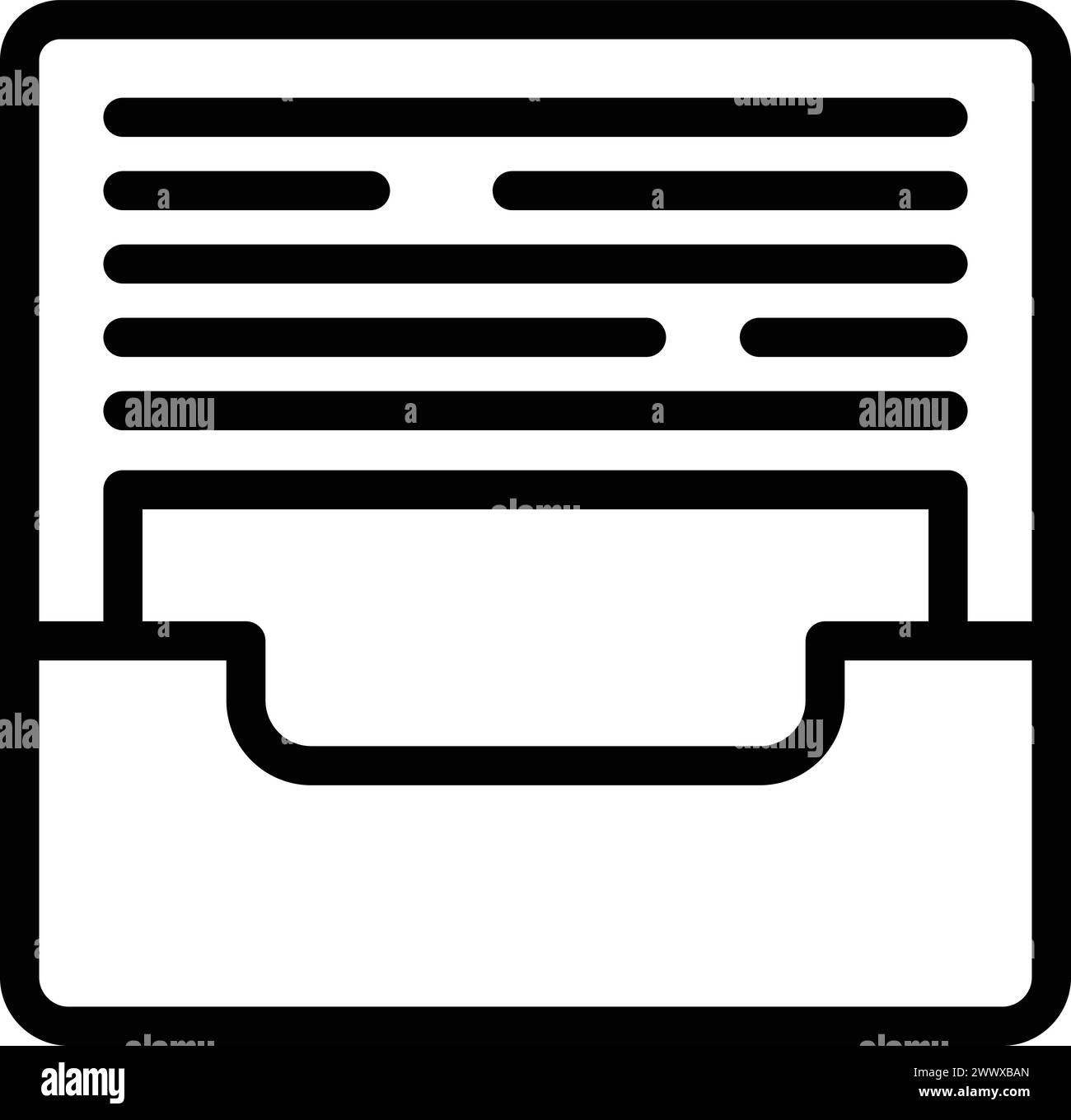 Sheet tray icon outline vector. Documents archive supplies ...