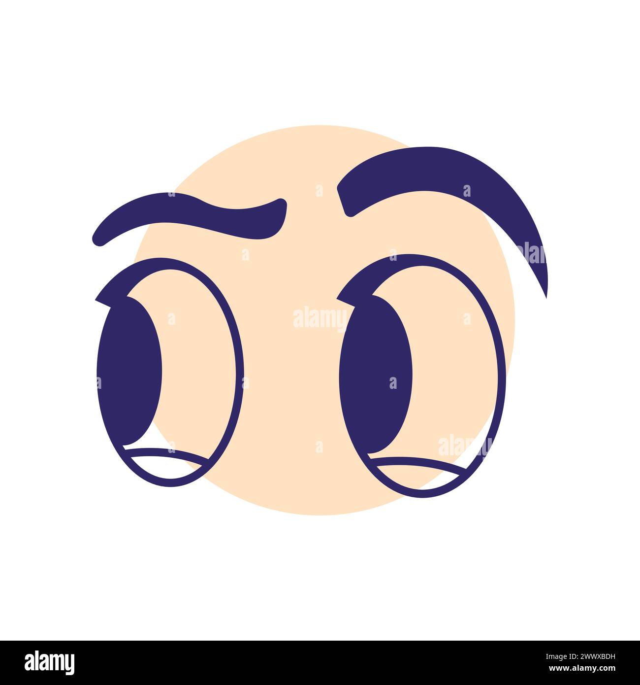 Cartoon eyes line icon. Cartoon character expressions. Vector isolated ...