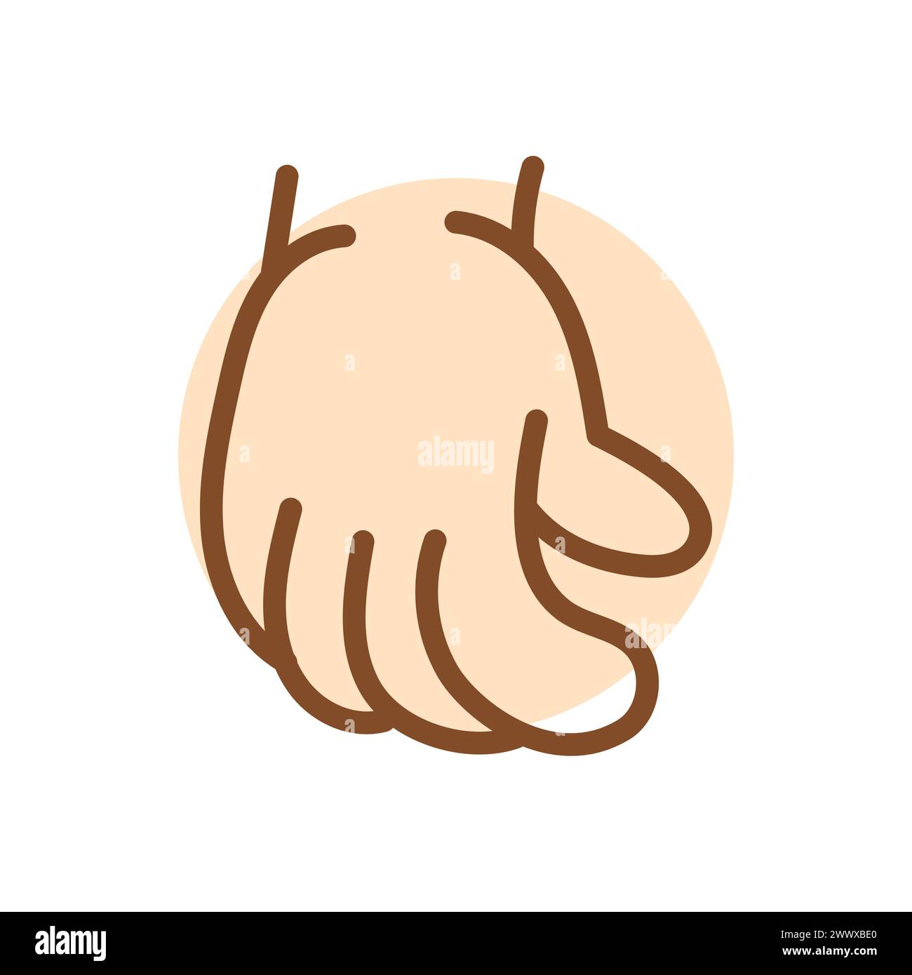 Cartoon gesture line icons set. Character hand. Vector isolated element. Editable stroke Stock ...