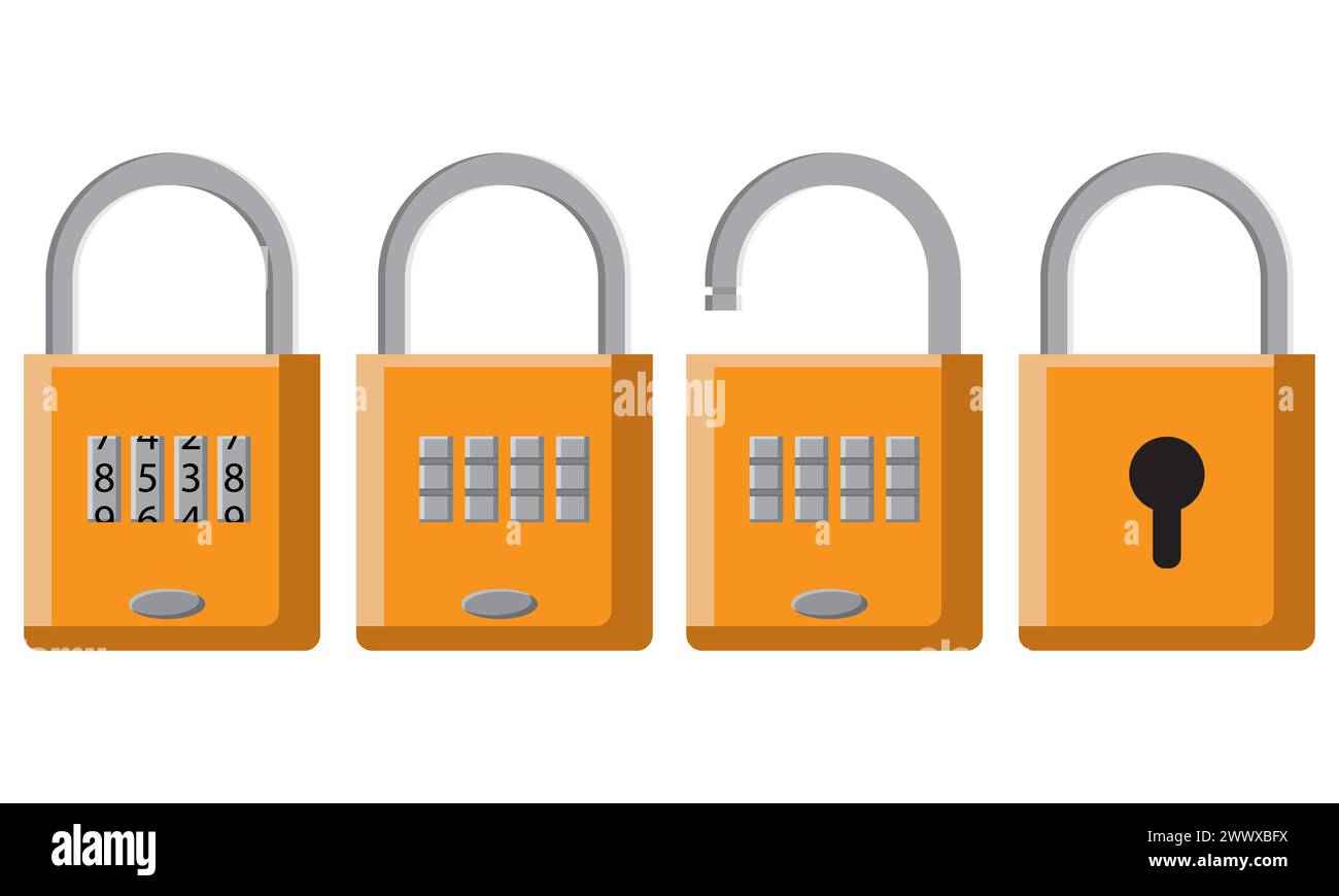 Collection of padlocks Stock Vector Images - Alamy