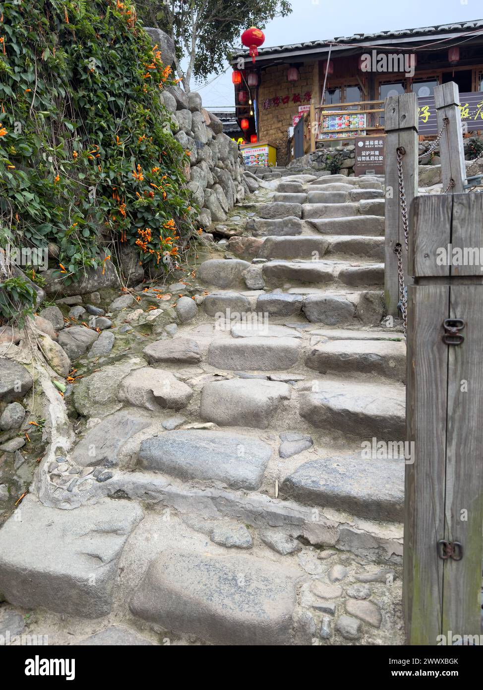 Staircase to a temple in China Stock Photo - Alamy