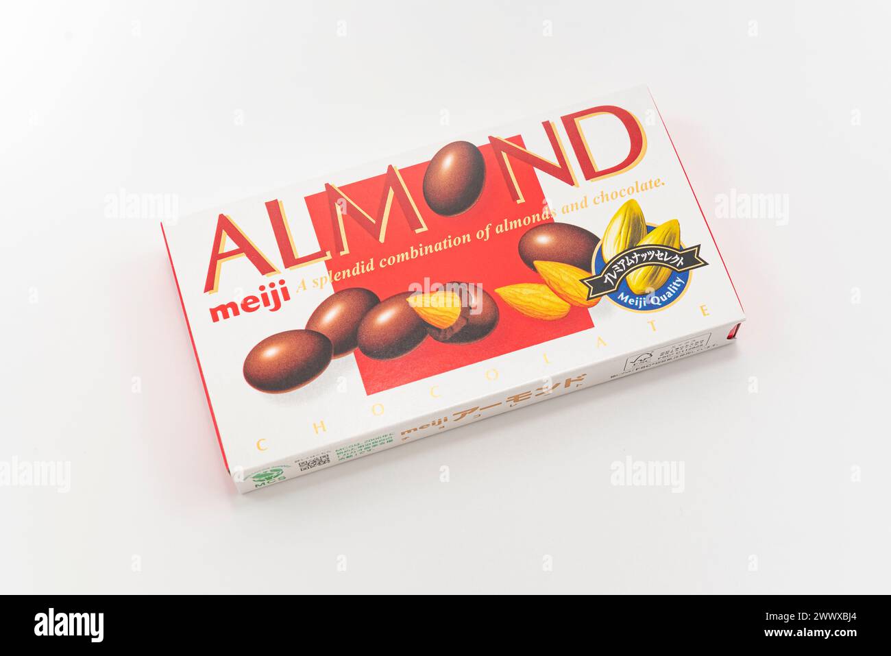 Fuji city, Shizuoka-ken, Japan - February 14, 2024: Almond chocolate ...