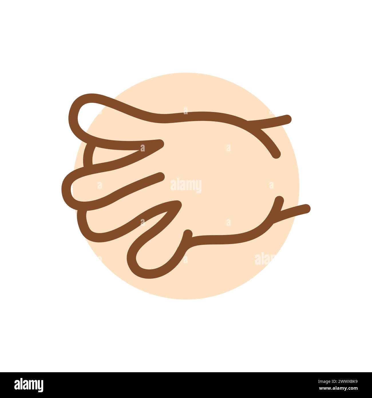 Cartoon gesture line icons set. Character hand. Vector isolated element. Editable stroke Stock ...
