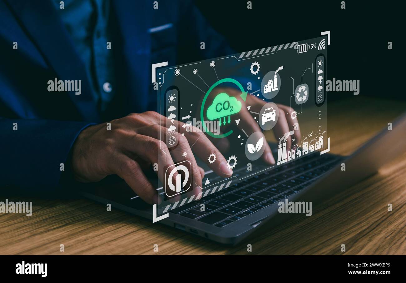 Co2 emission icons carbon hi-res stock photography and images - Alamy