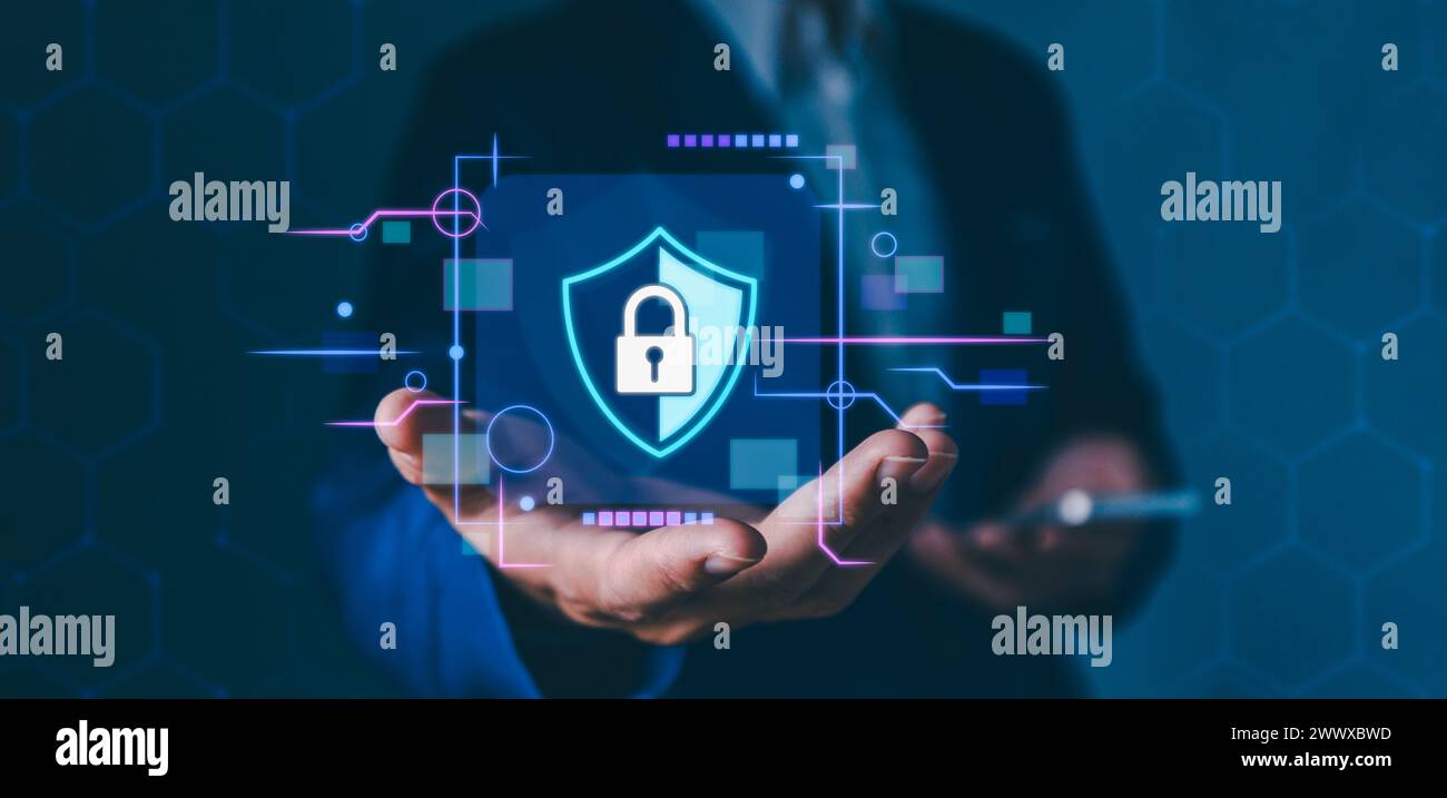 Cybersecurity and network protection, Private key concept, Data ...