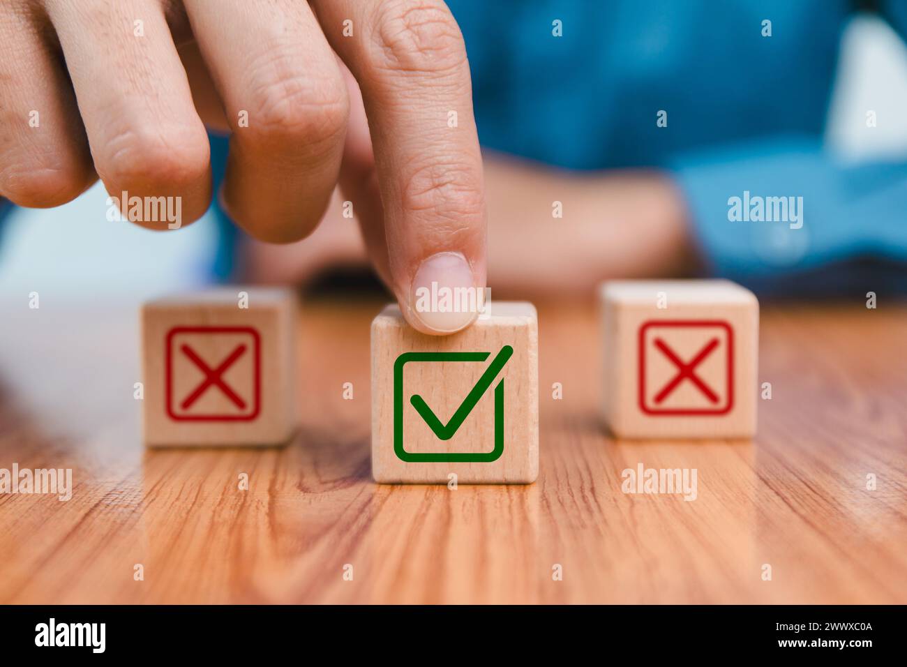 Checklist concept, business person checklist tick answer sign in checkbox, validation online ...