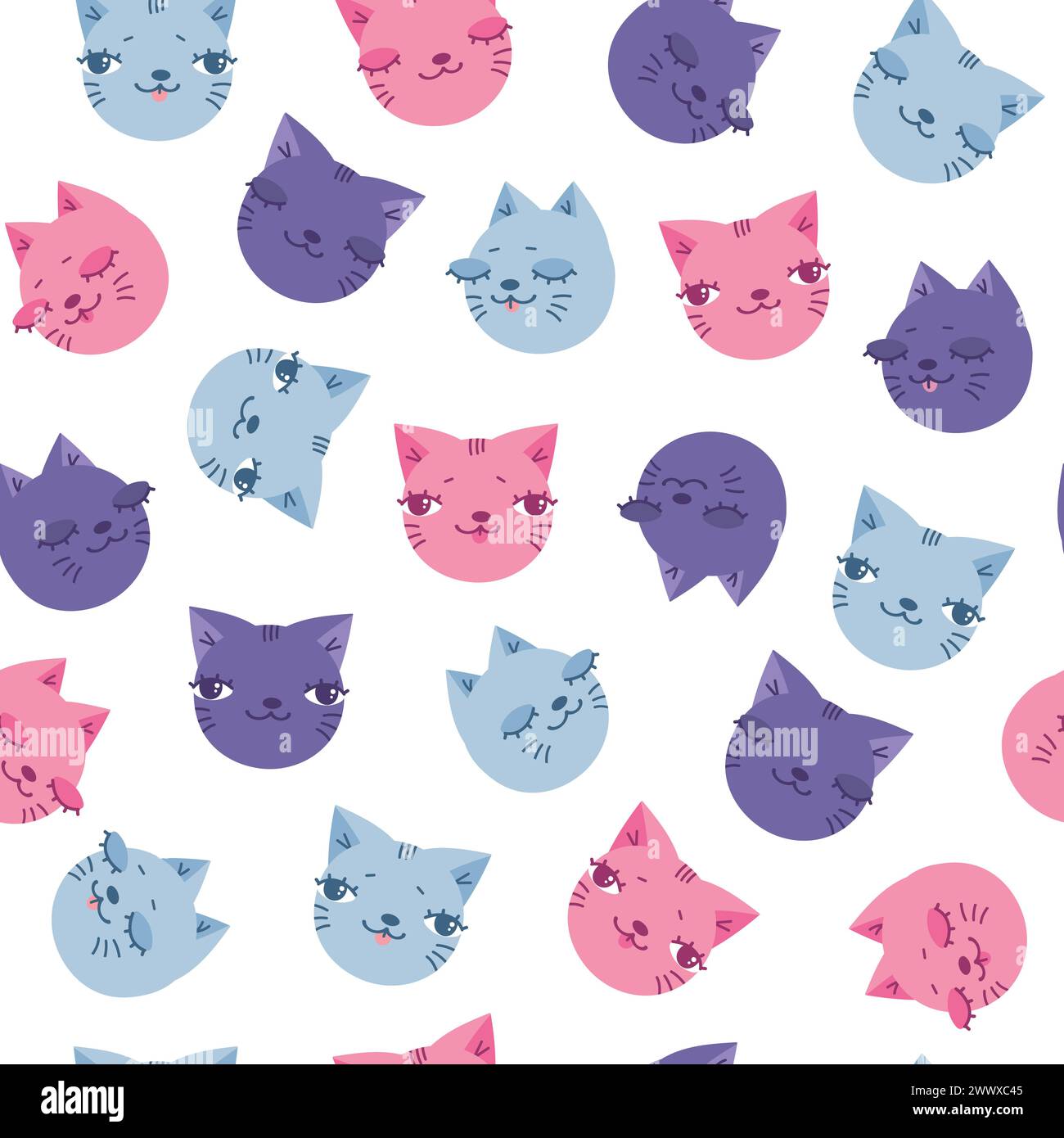 Cartoon seamless pattern cute Stock Vector Images - Alamy