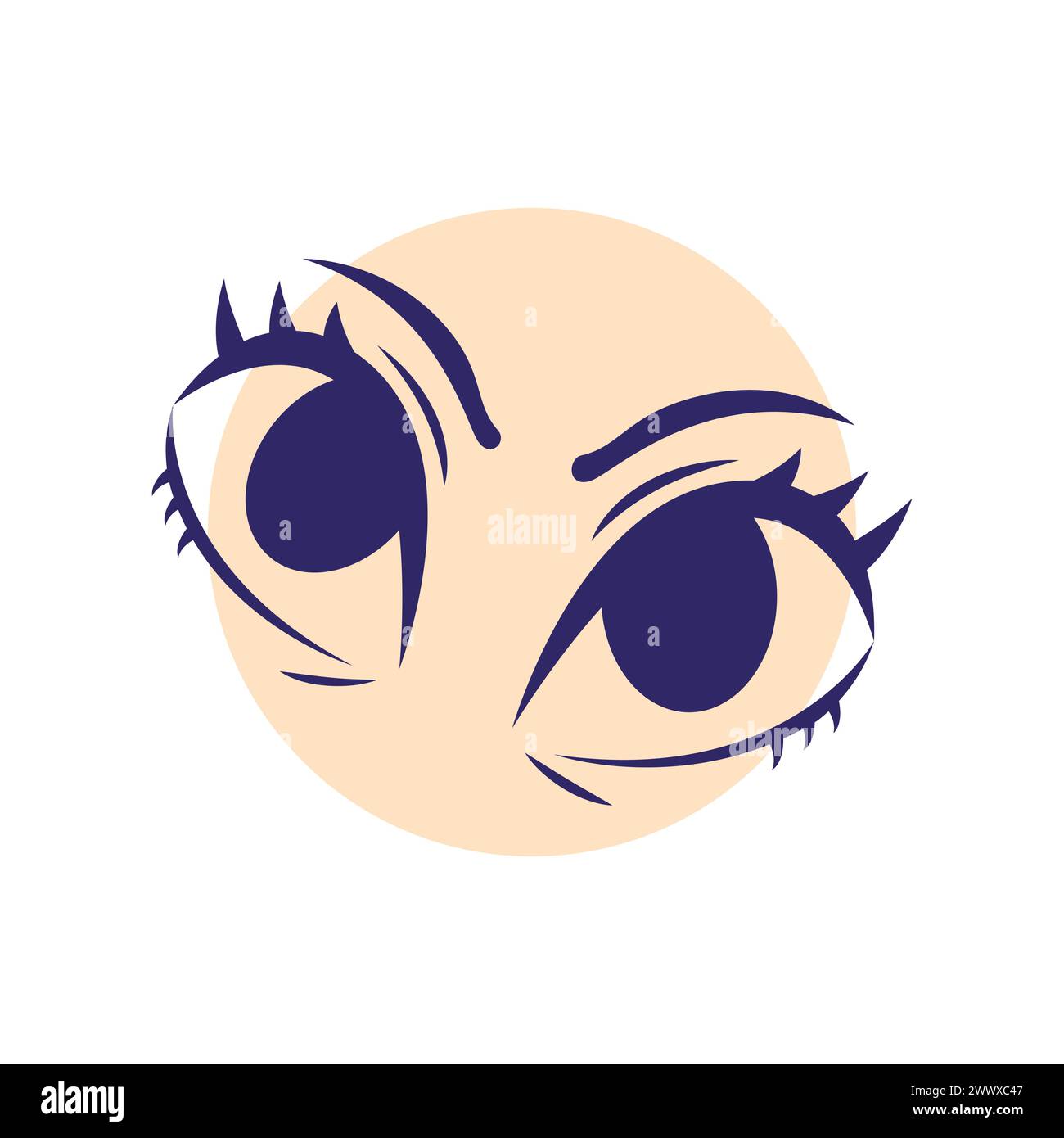 Angry Female Cartoon Eyes