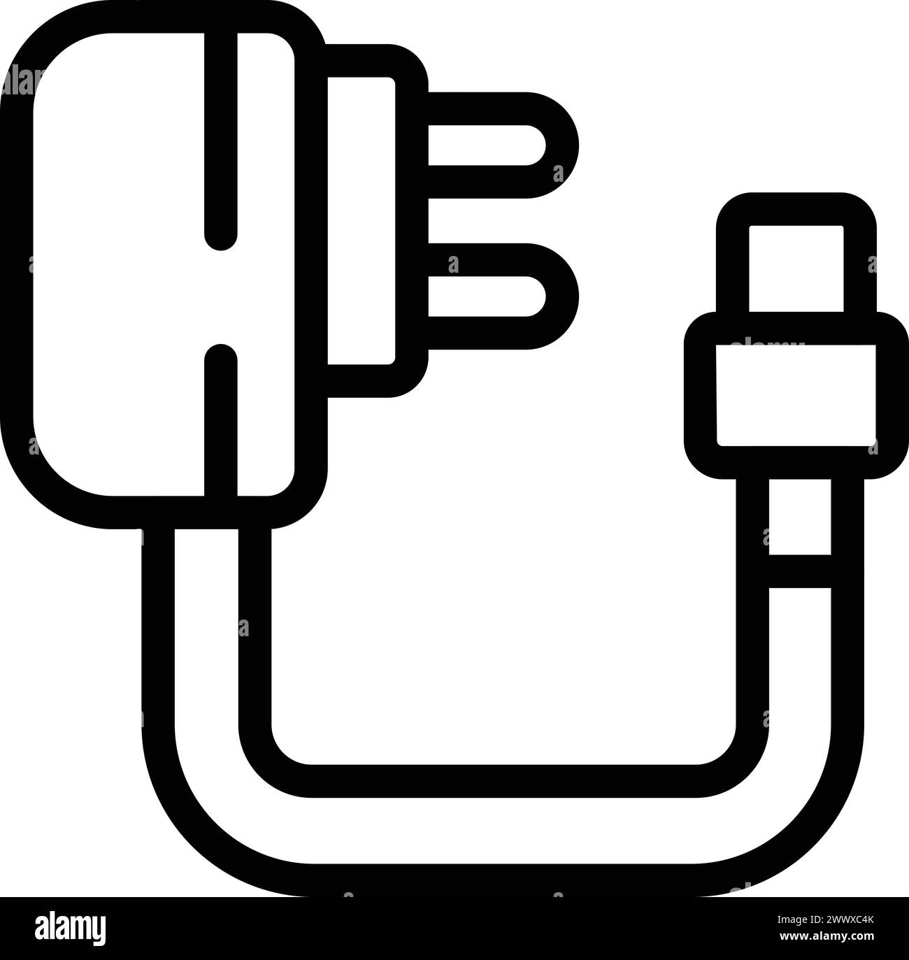 Charger plug icon outline vector. Energy power device. Rechargeable ...