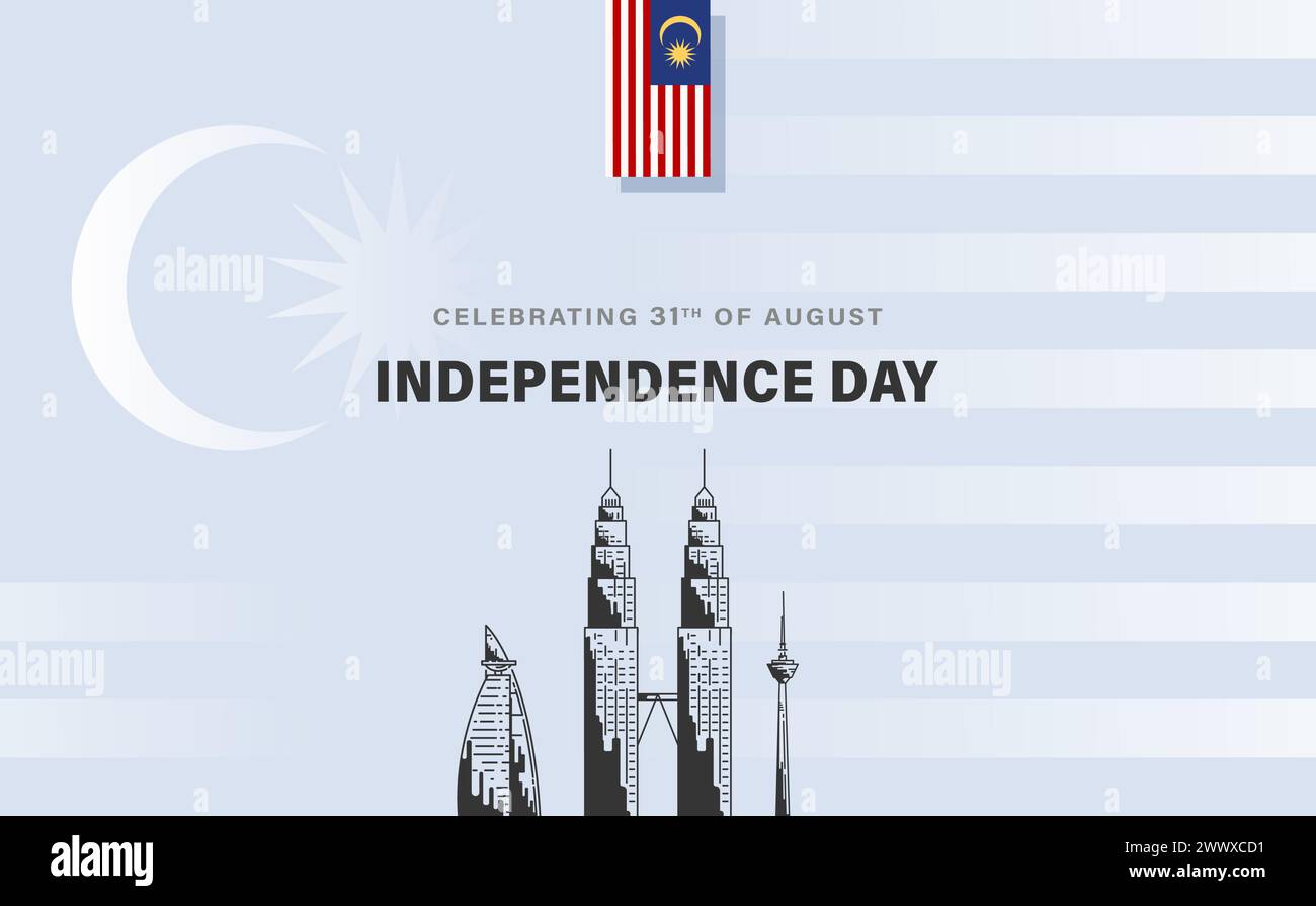 Happy 31st August Malaysia Independence Day Vector Illustration ...