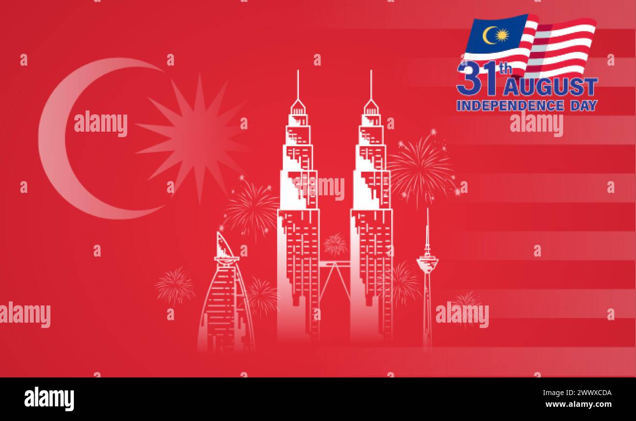 Happy 31st August Malaysia Independence Day Vector Illustration ...