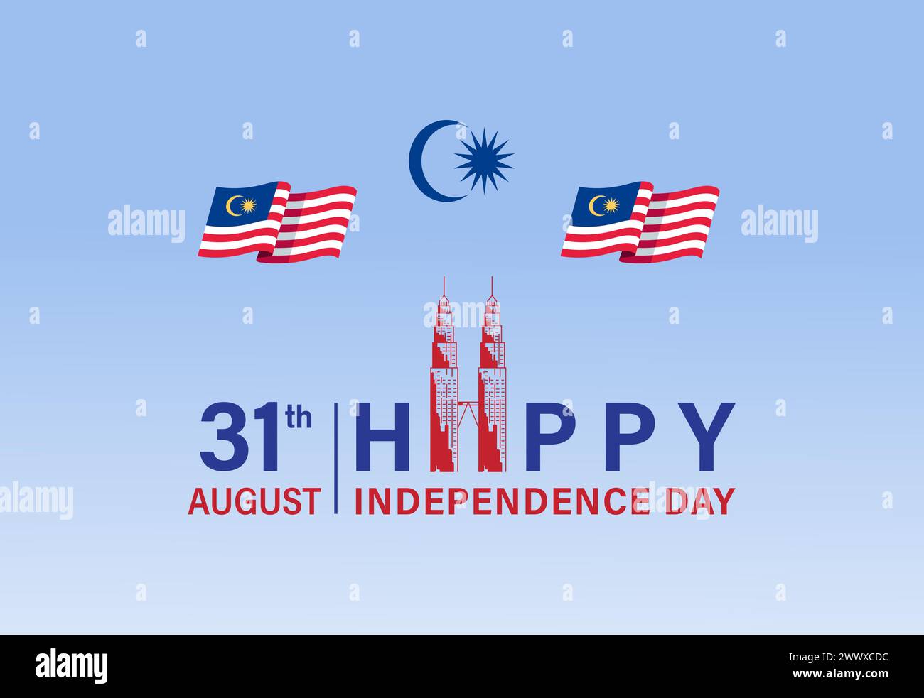 Happy 31st August Malaysia Independence Day Vector Illustration ...